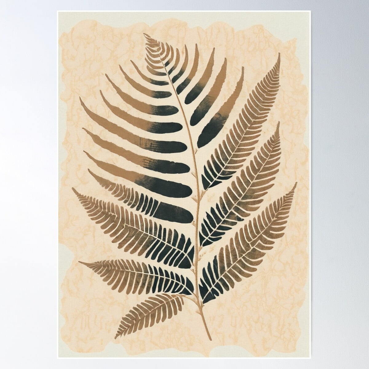 Fern Botanical Nature Print In Neutral Color Poster Wall Art, Modern ...