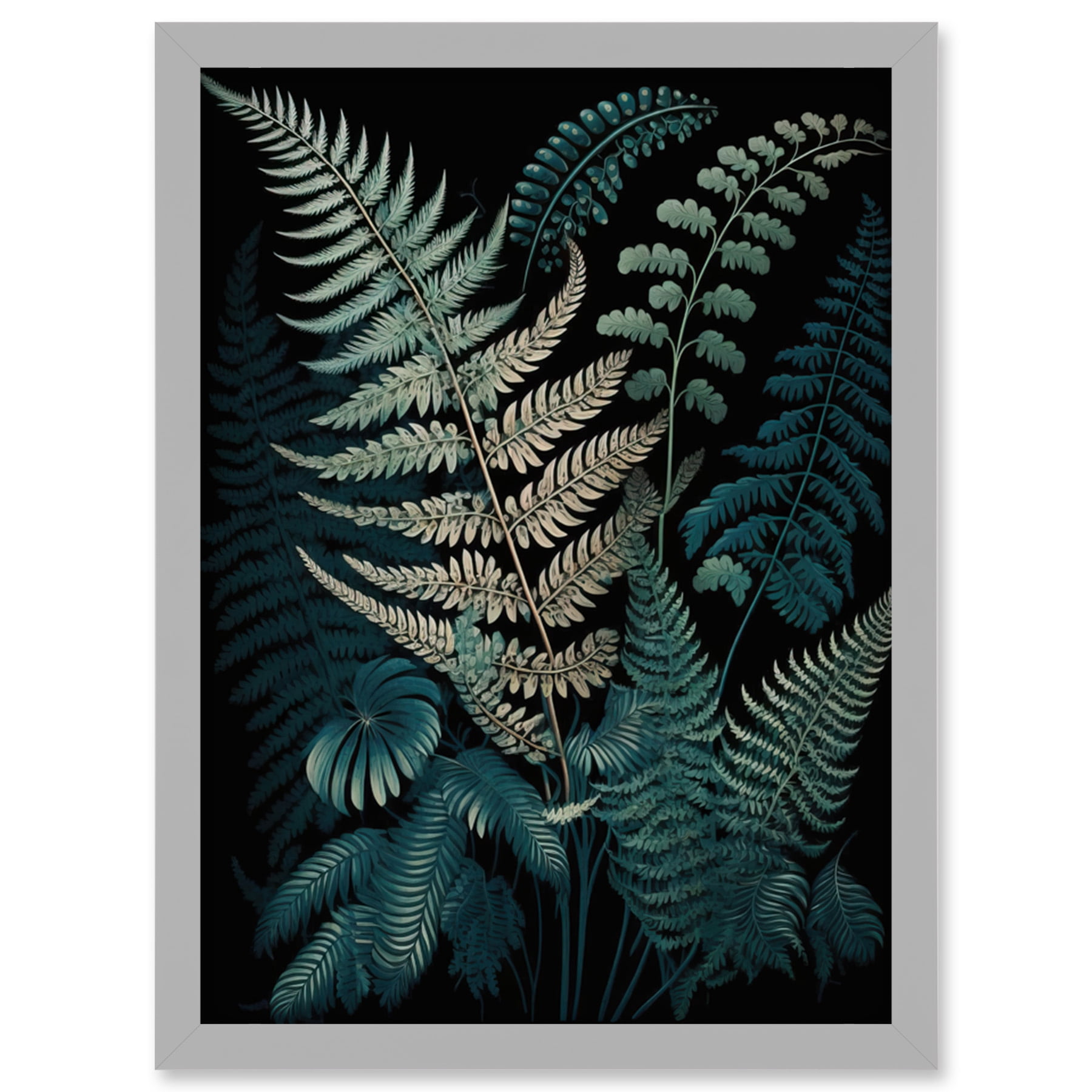 Fern Frond Detailed Botanical Species Illustration Artwork Framed Wall ...