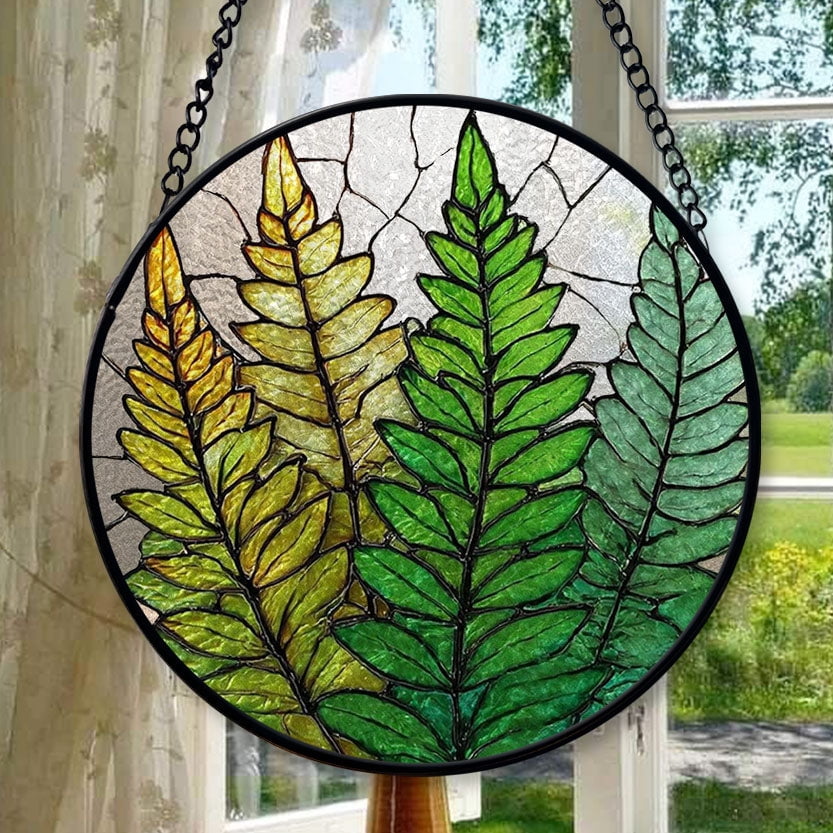 Fern Glass Suncatcher, Light Catching Botanical Ornament, Plant Lover ...