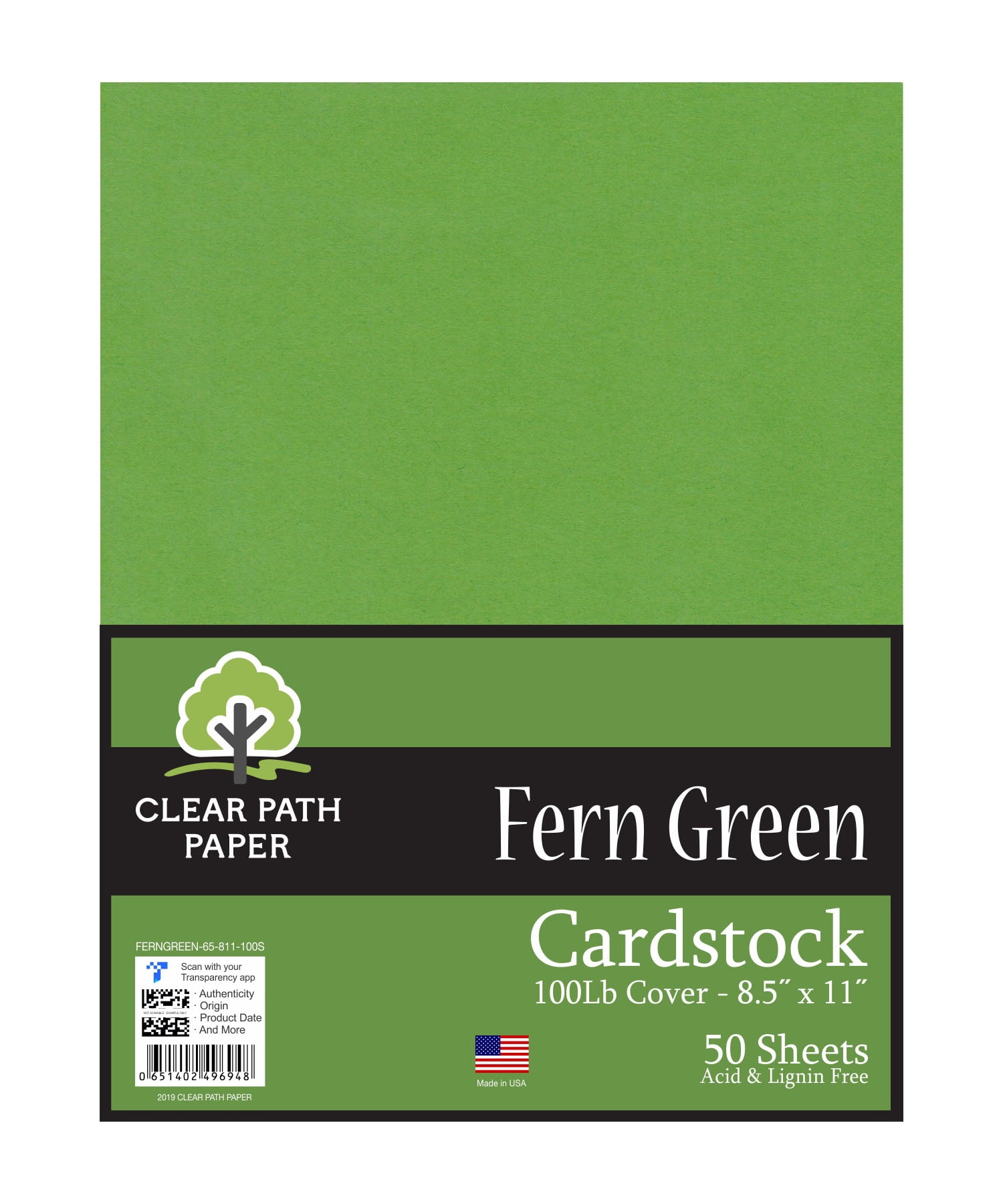 Fern Green Cardstock - 8.5 x 11 inch - 100Lb Cover - 50 Sheets - Clear ...
