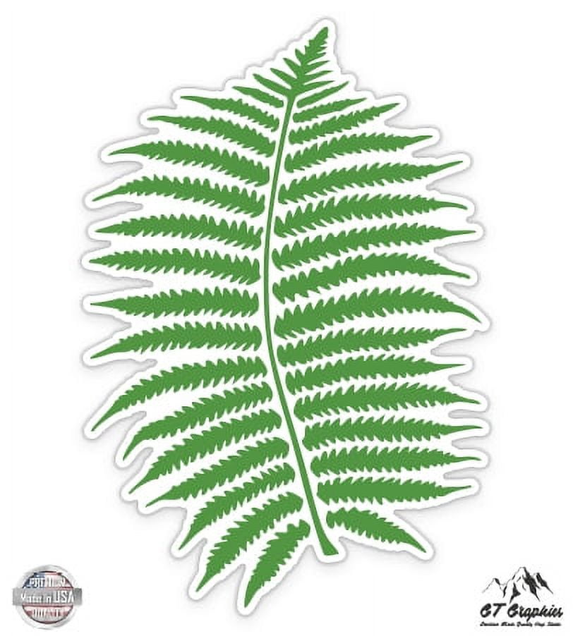 Fern Leaf - 5" Vinyl Sticker - For Car Laptop I-Pad - Waterproof Decal ...