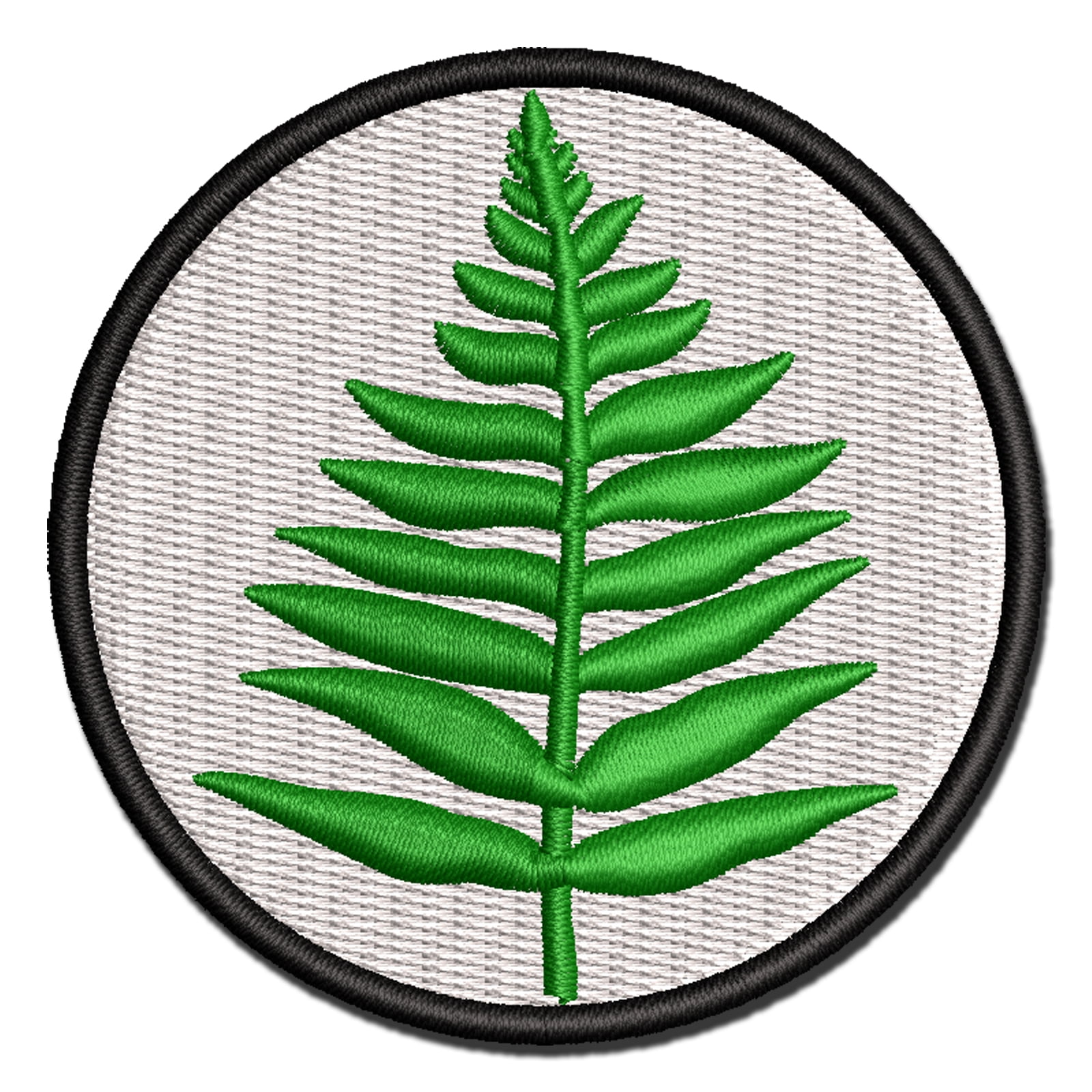 Fern Leaf Applique Multi-Color Embroidered Iron-On Patch - 2.0 Inch ...