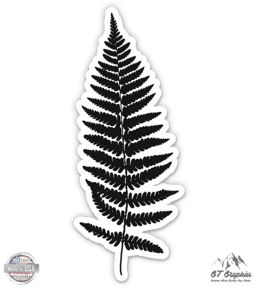 Fern Leaf Black Beautiful Nature - 3" Vinyl Sticker - For Car Laptop I ...