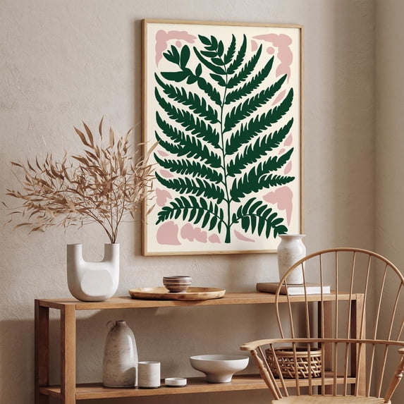 Fern Leaf Modern Greenery Wall Art Poster, Unframed Paper Poster ...