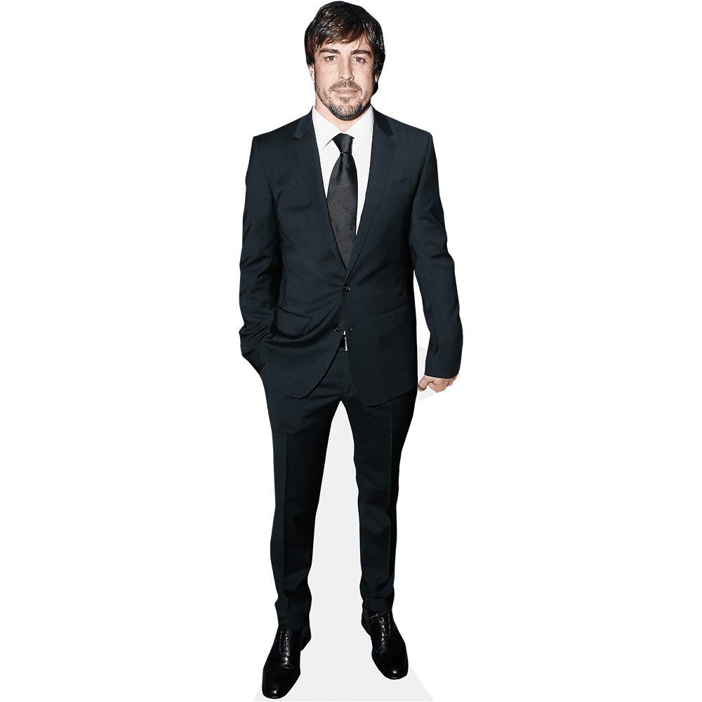Fernando Alonso (Black Suit) Lifesize Cardboard Cutout Standee ...