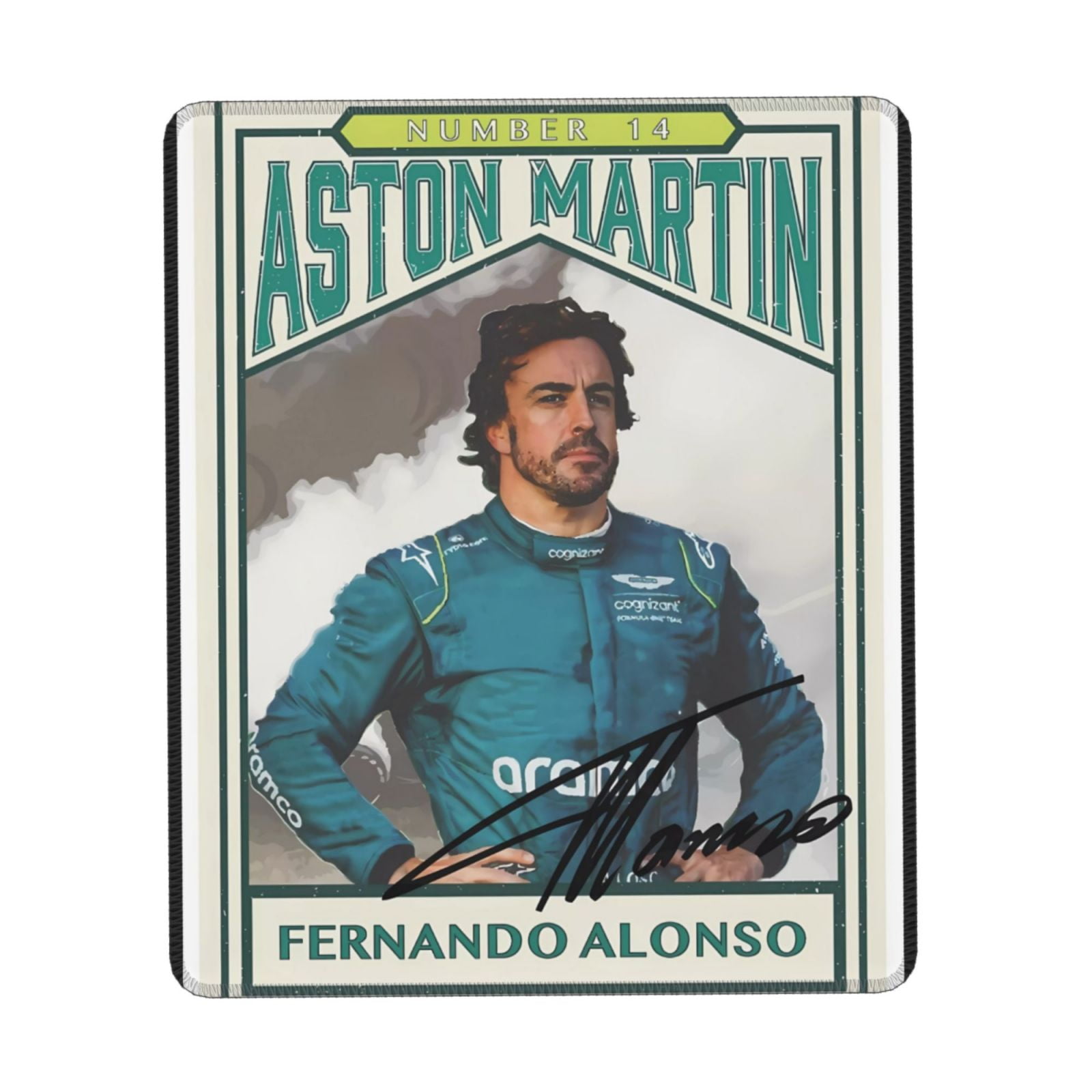 Fernando Alonso Square Mouse Pad Non-Slip Rubber Base Computer Mouse Pads for Wireless Mouse ...