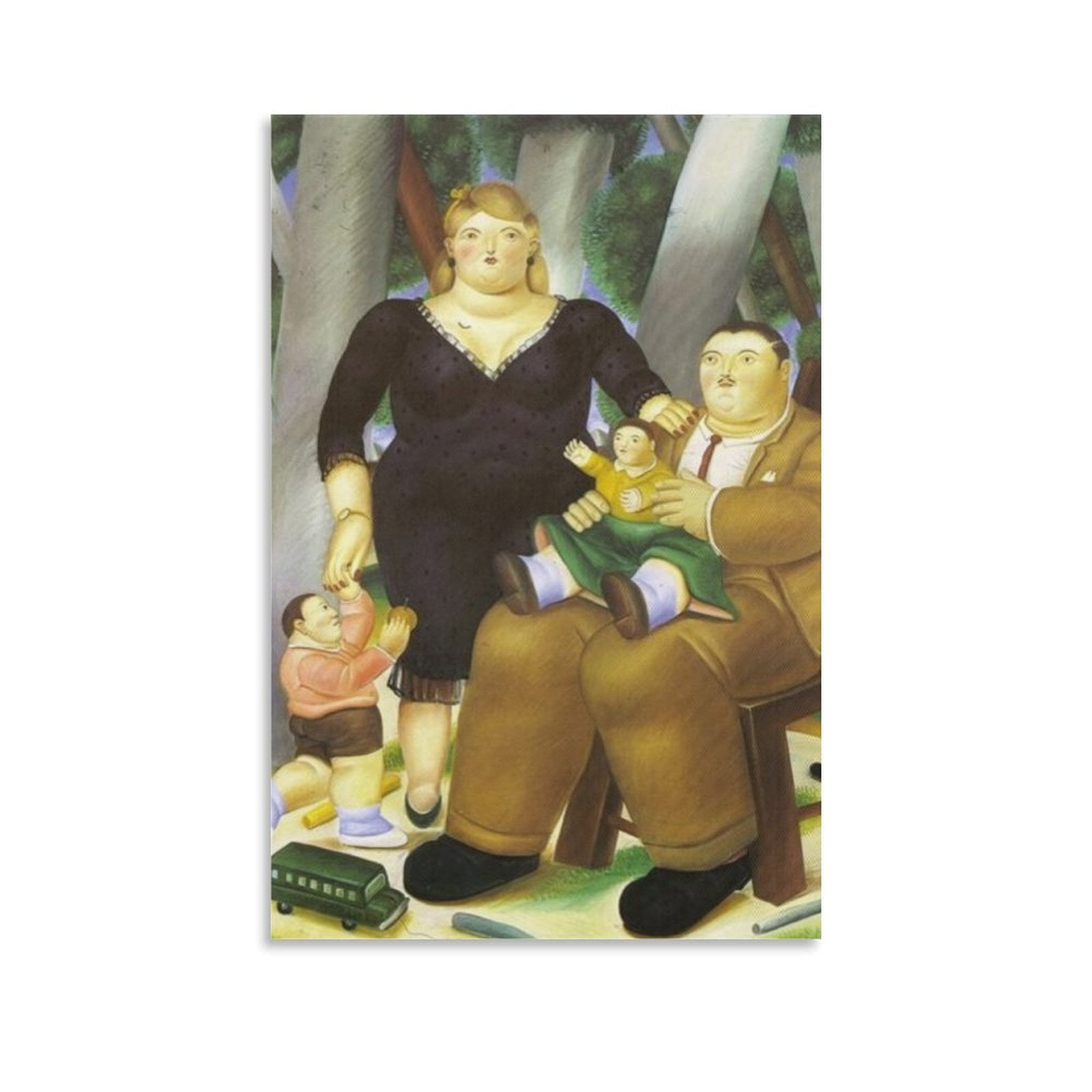 Fernando Botero Print Painting Family 2 Artworks Canvas Poster Room ...