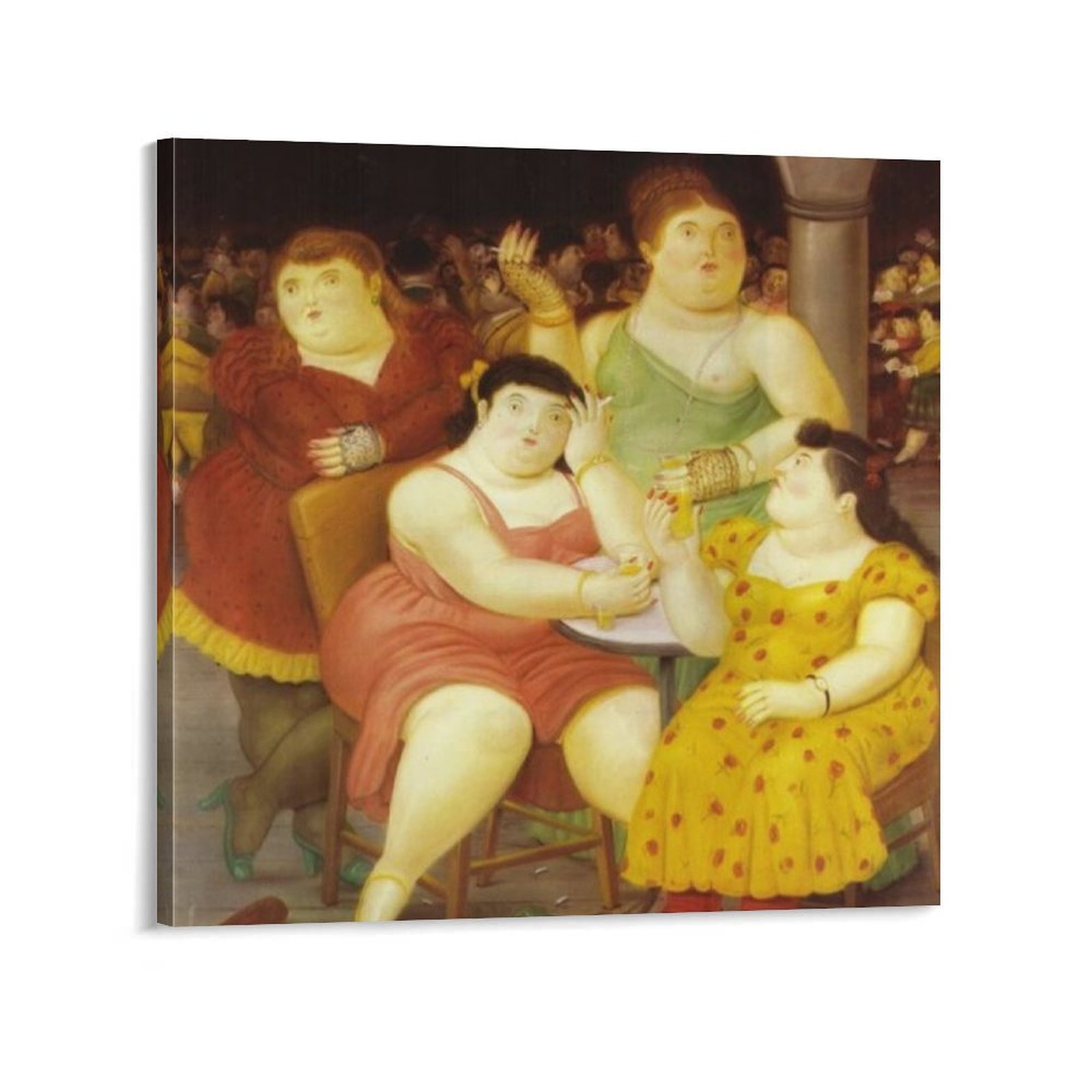 Fernando Botero Print Painting Four Women Artworks Canvas Poster Room ...