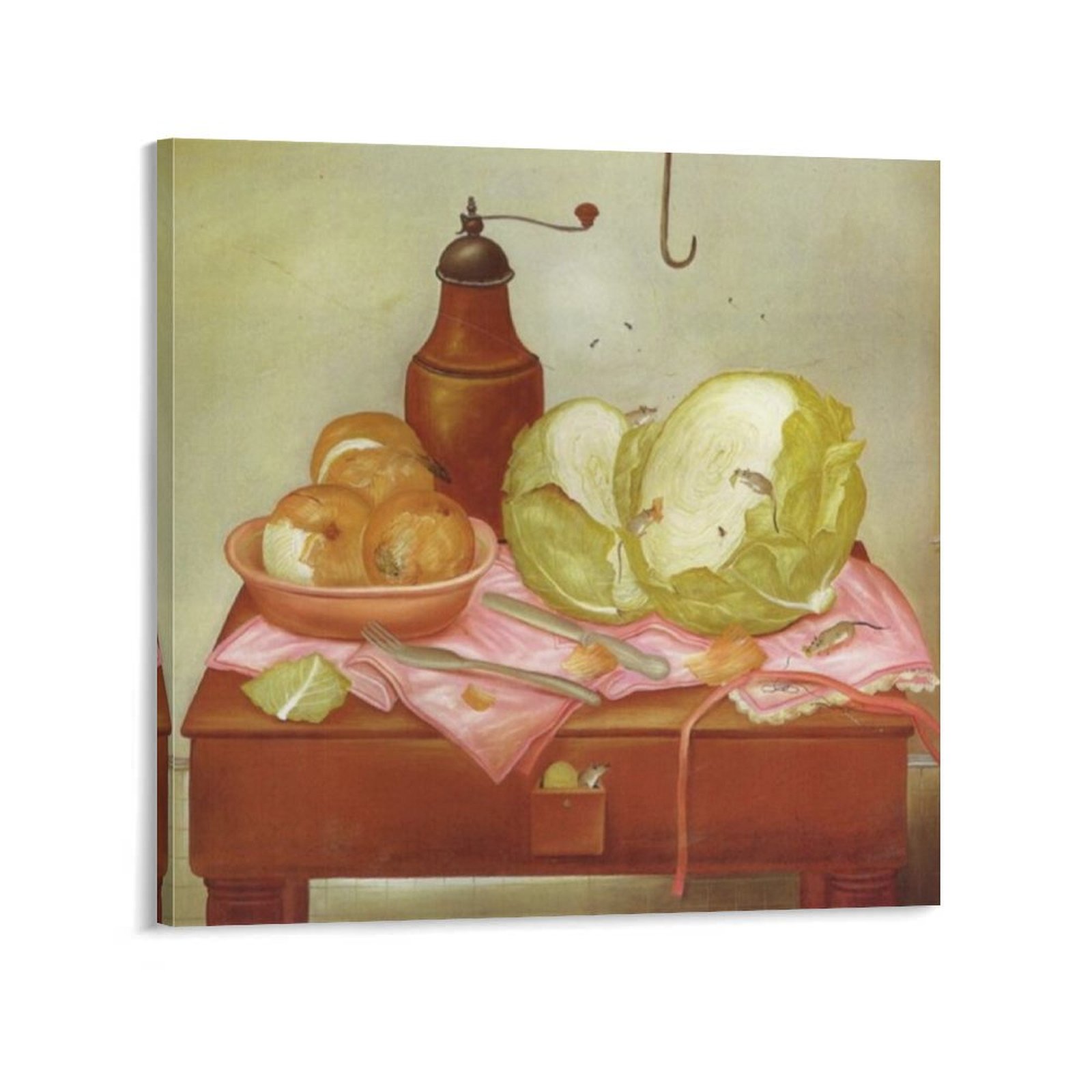 Fernando Botero Print Painting Kitchen Table Room Aesthetic Poster ...