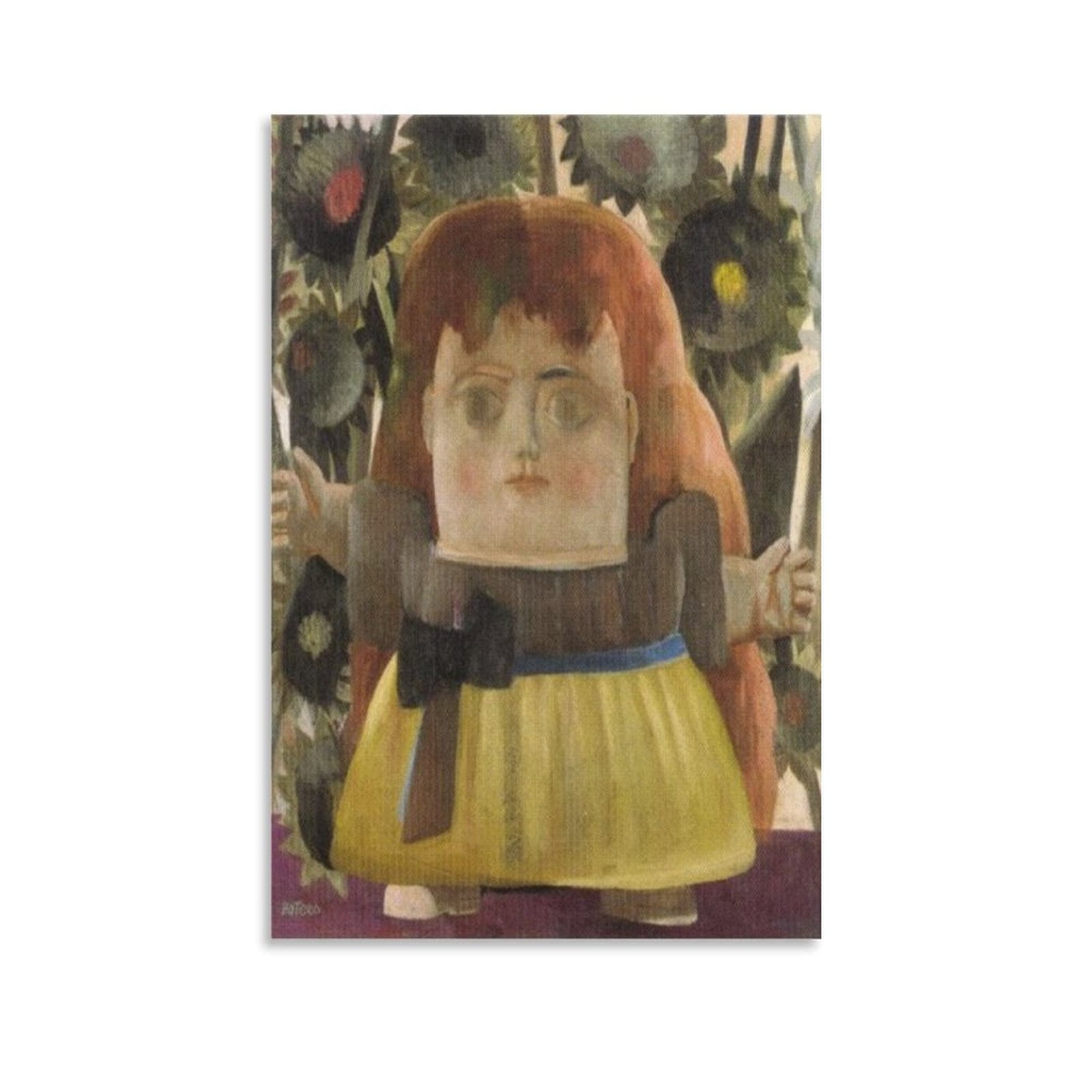 Fernando Botero Print Painting Little Girl in The Garden Room Aesthetic ...
