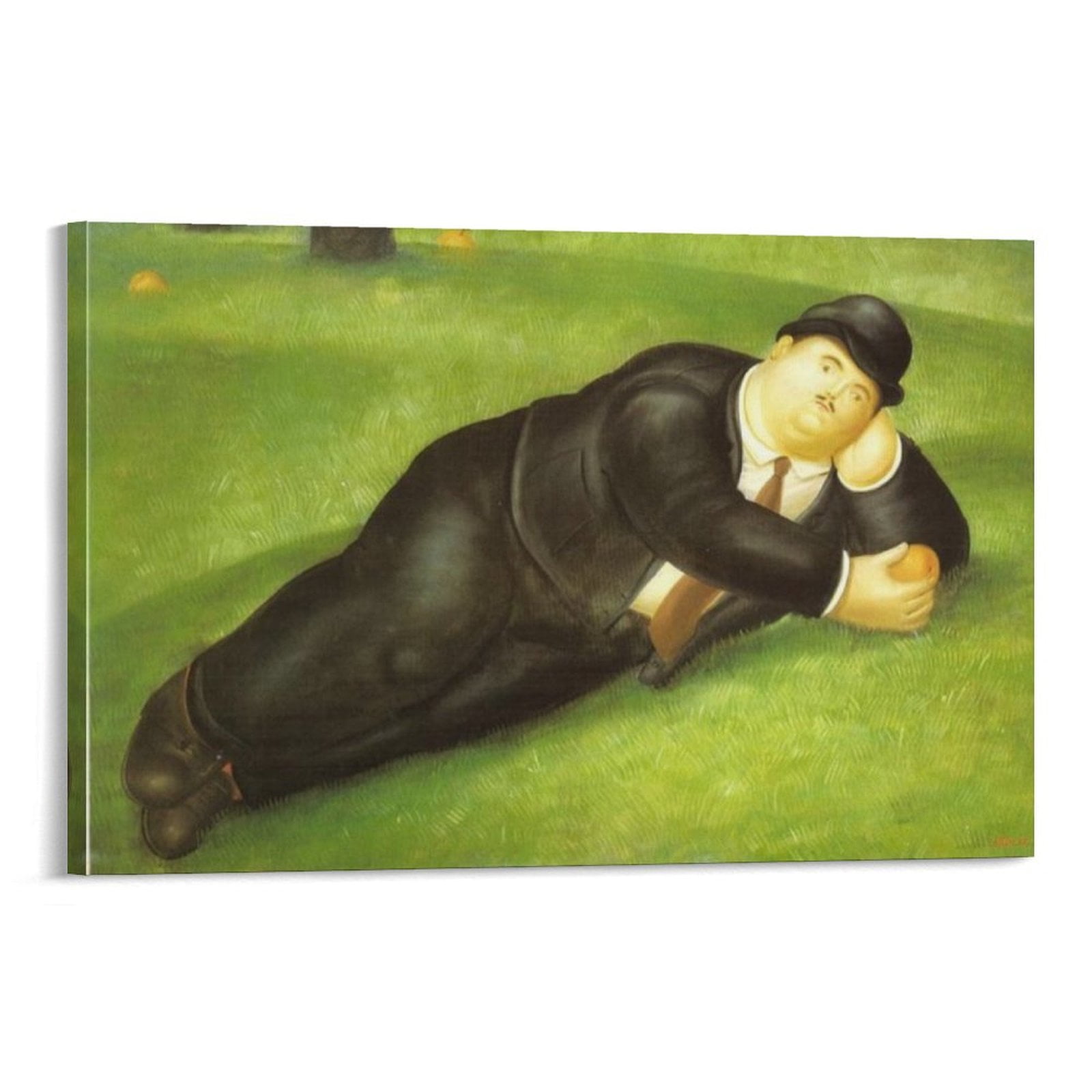 Fernando Botero Print Painting Man Reclining Room Aesthetic Poster ...