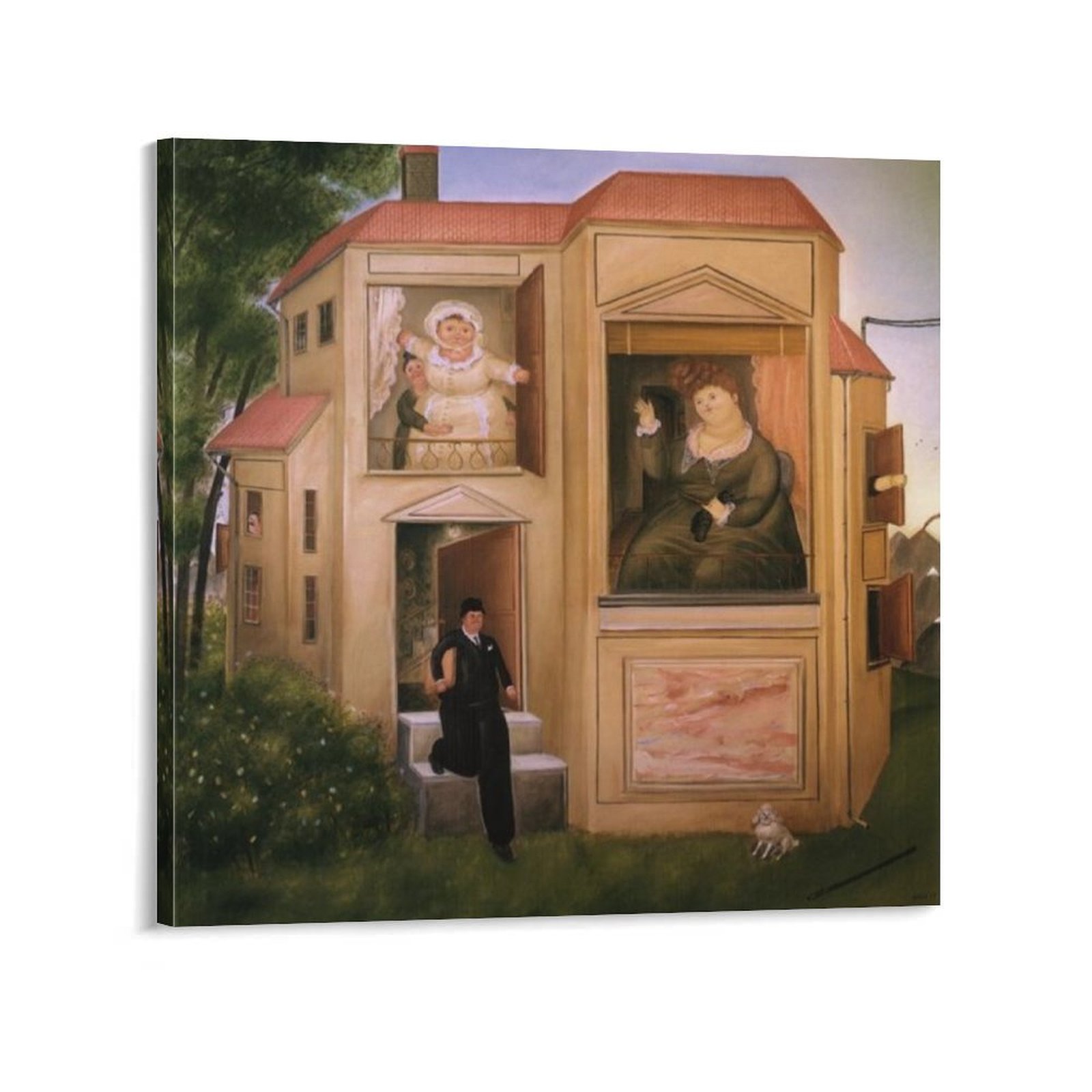 Fernando Botero Print Painting Man Who Went to The Office Painting On ...