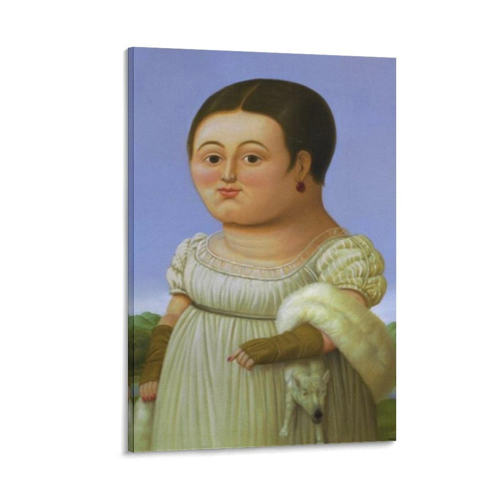 Fernando Botero Print Painting Miss Riviere (after Ingres) Canvas ...