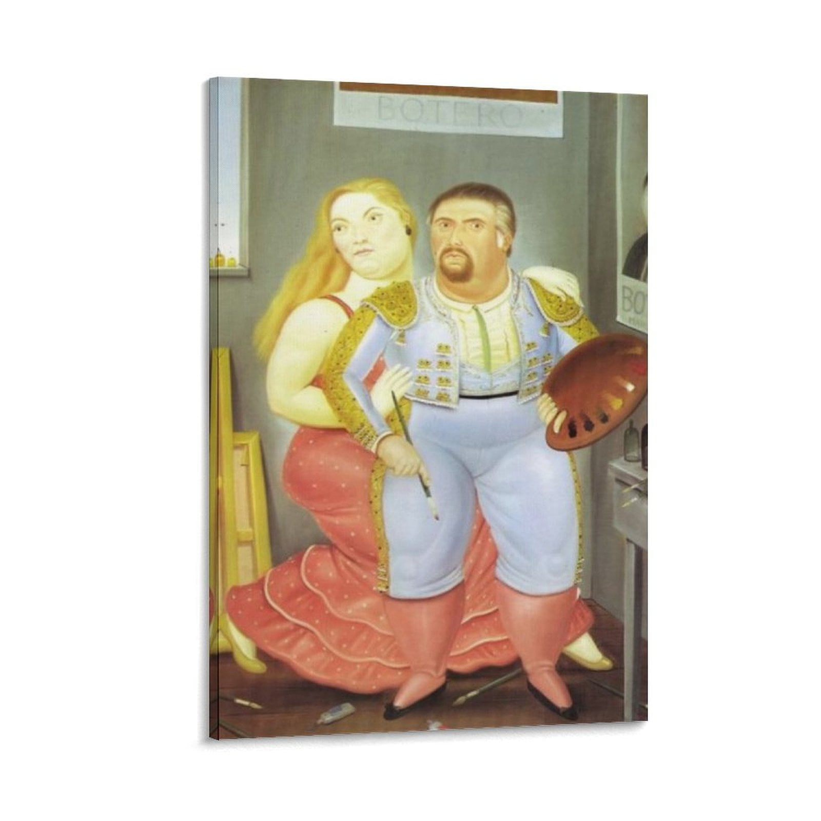 Fernando Botero Print Painting Self-Portrait with Sofia Art Poster ...