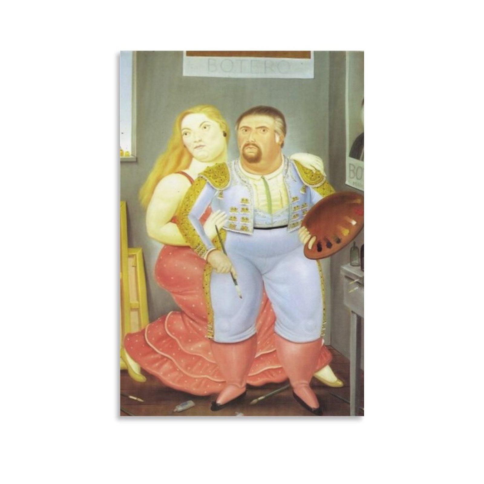 Fernando Botero Print Painting Self-Portrait with Sofia Posters Art ...