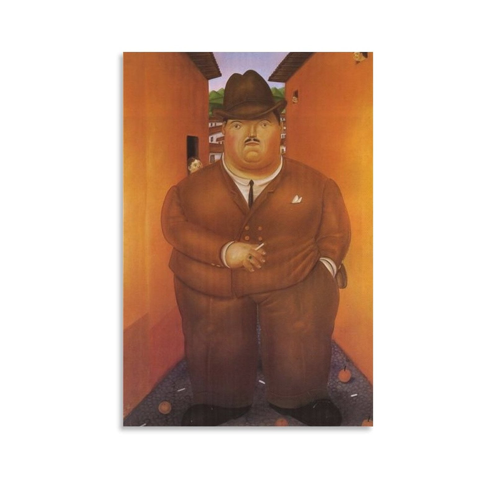 Fernando Botero Print Painting The Street Canvas Art Poster and Wall ...