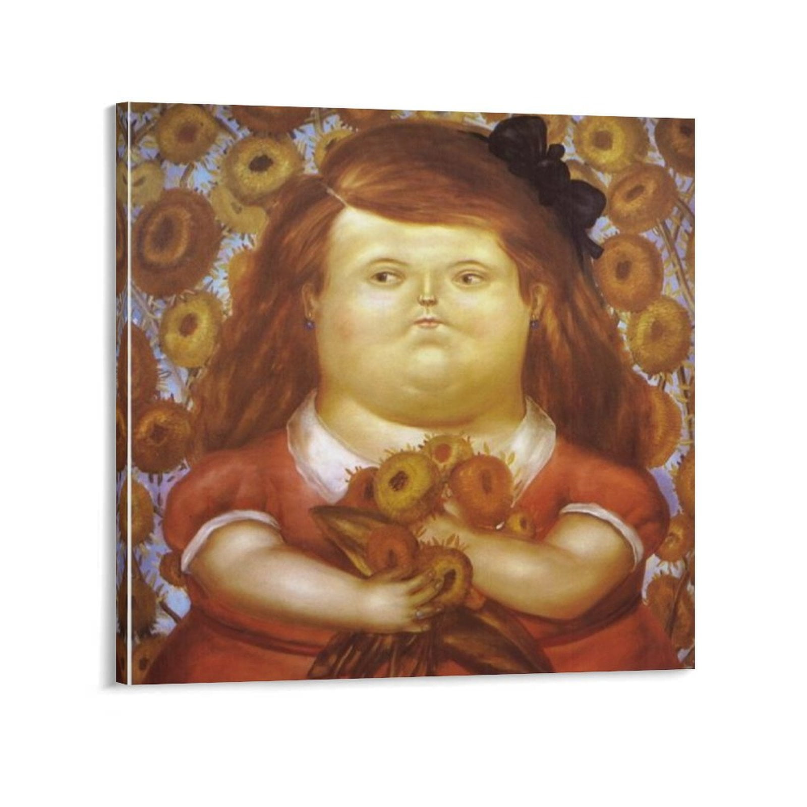 Fernando Botero Print Painting Woman with Flowers Canvas Poster Wall ...