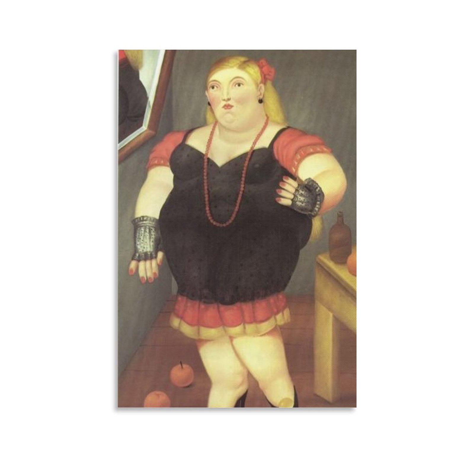 Fernando Botero Print Painting Woman Standing Artworks Picture Print ...