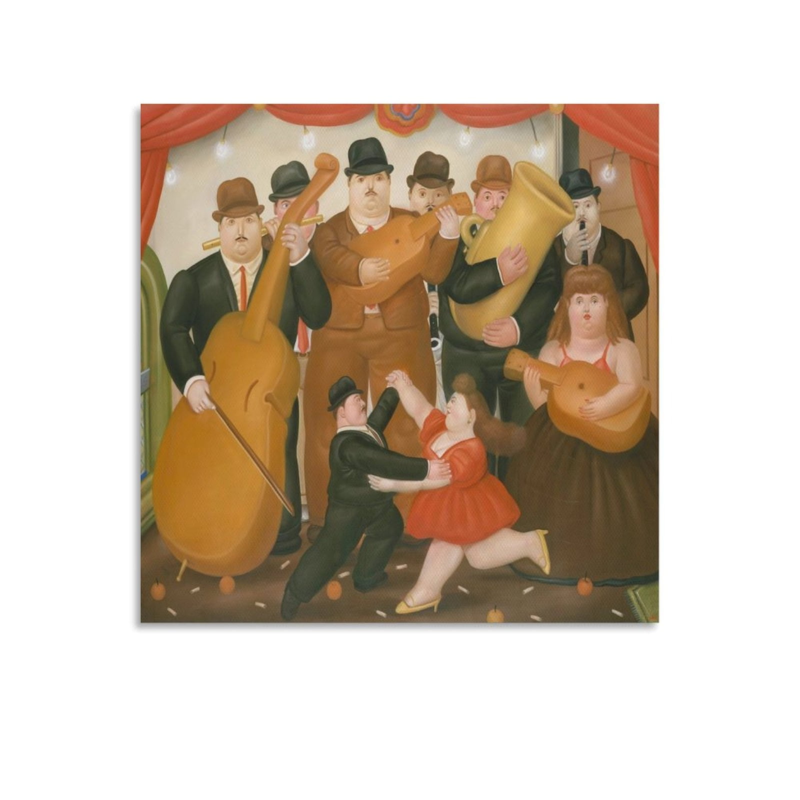 Fernando Botero The Dancers Music Poster Painting On Canvas Wall Art ...