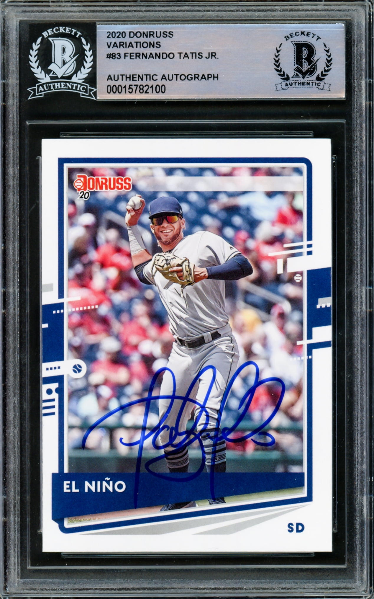 Fernando Tatis Jr. Autographed 2020 Donruss Variations Card #83 San ...