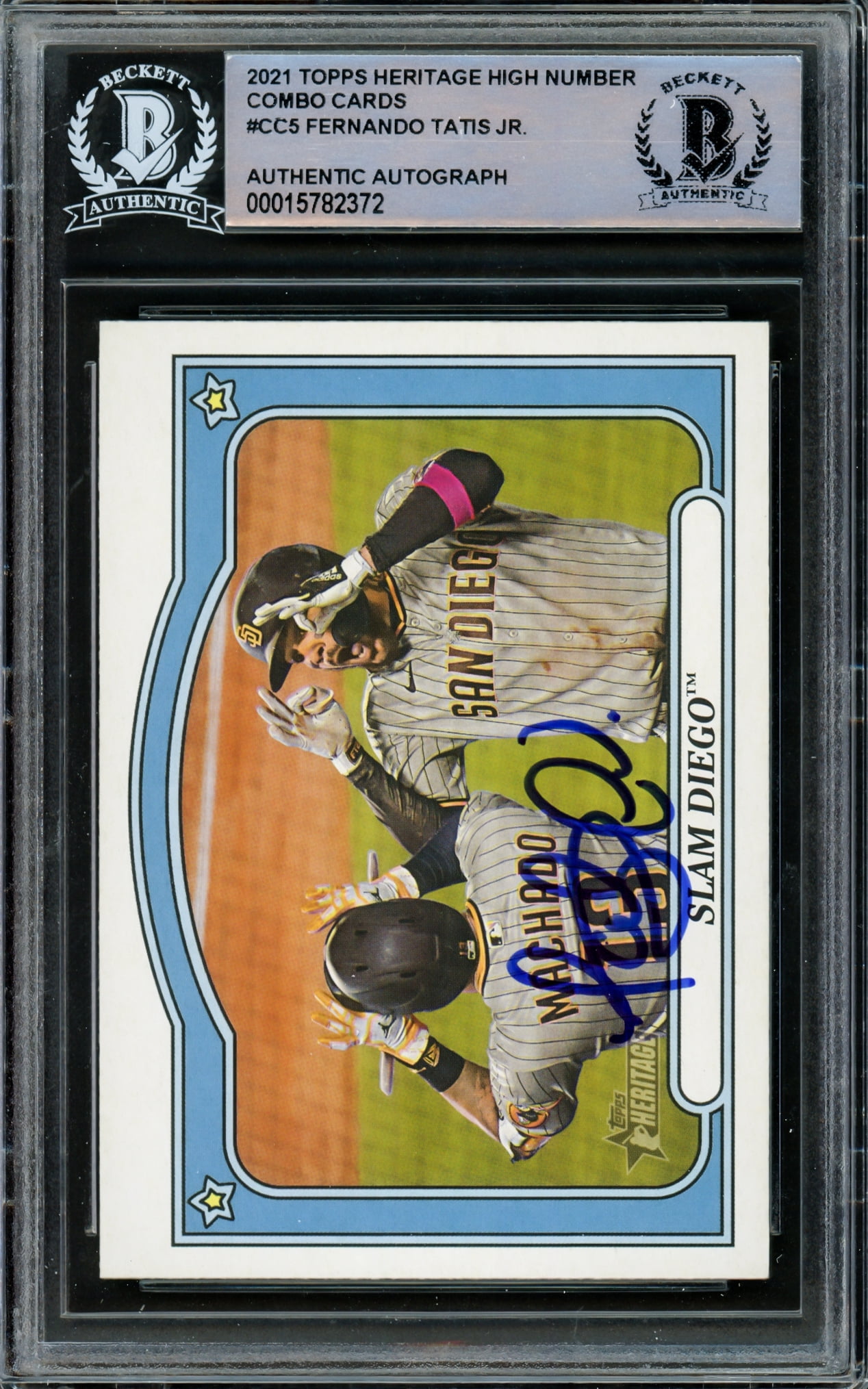 Fernando Tatis Jr. Autographed 2021 Topps Heritage High Number Combo ...