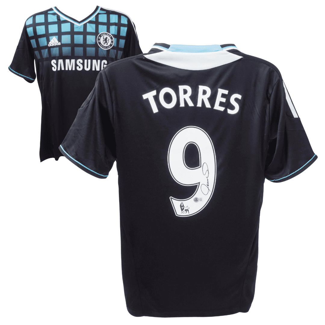 Fernando Torres Signed Chelsea FC Away Soccer Jersey #9 with Beckett ...