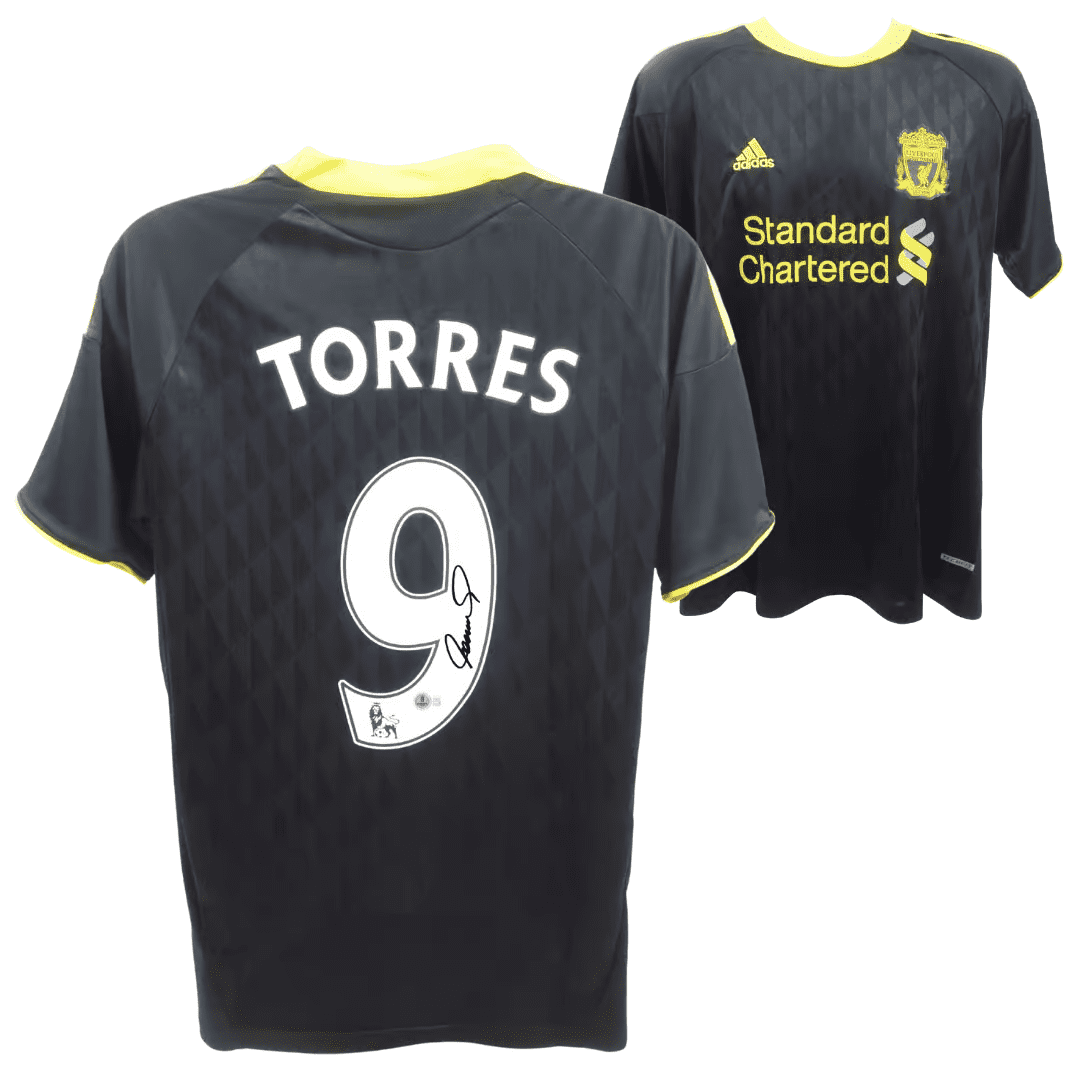 Fernando Torres Signed Liverpool FC Away Soccer Jersey #9 with Beckett ...