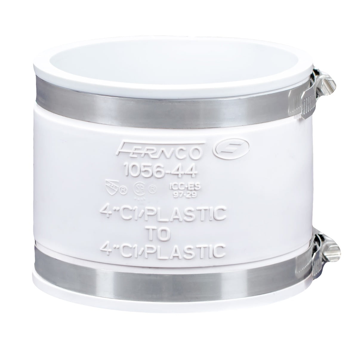 Fernco 1056-44W 4" Flexible Pipe Coupling Socket Plumbing Plastic PVC ...