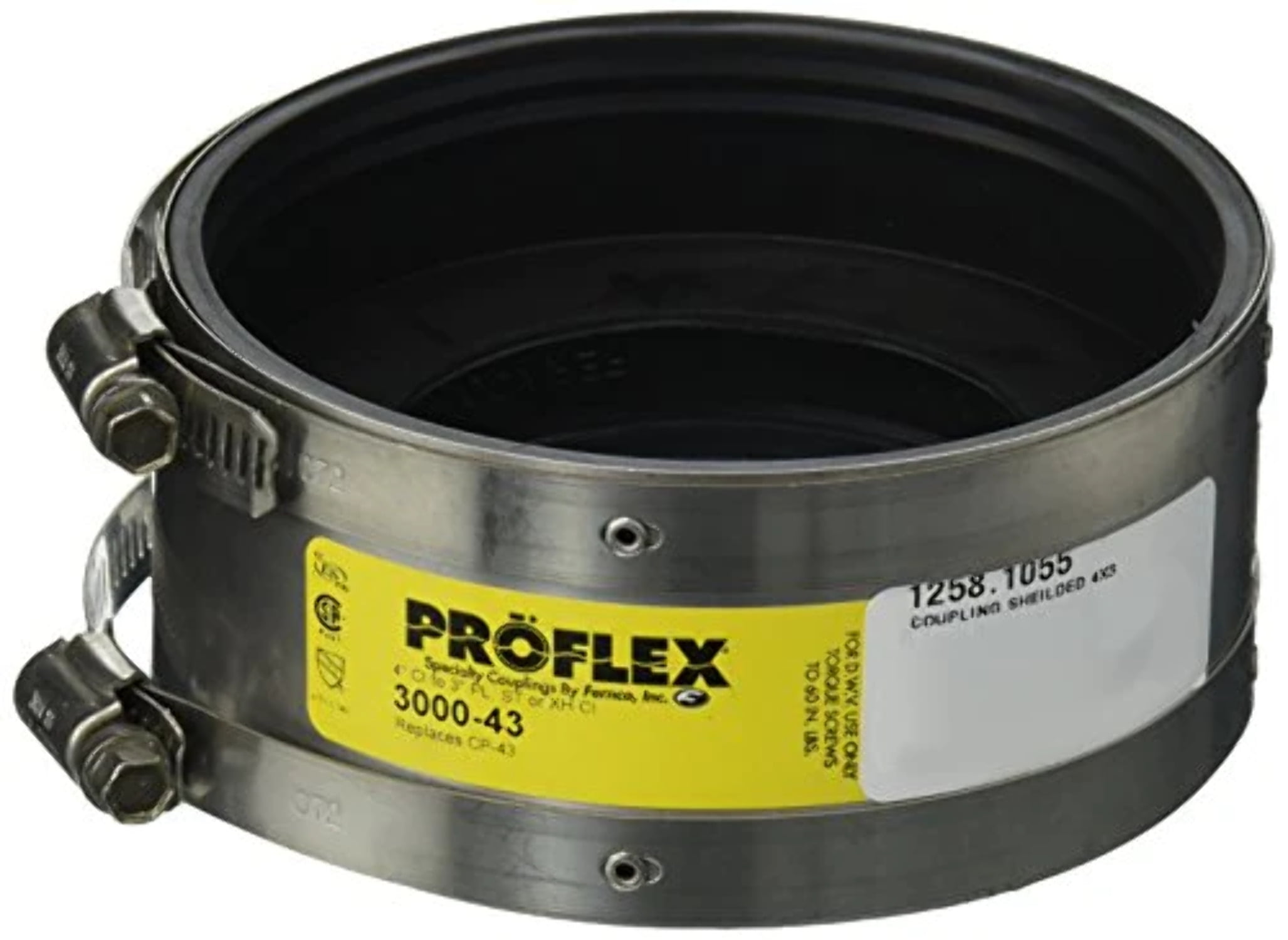 Fernco 3000-43 Shielded Coupling - 4" x 3" - Walmart.com