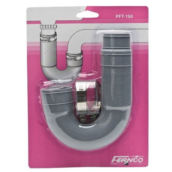 Fernco Flexible Quick Trap Drain Elbow - Easy Installation - 1-1/4" x 1 ...