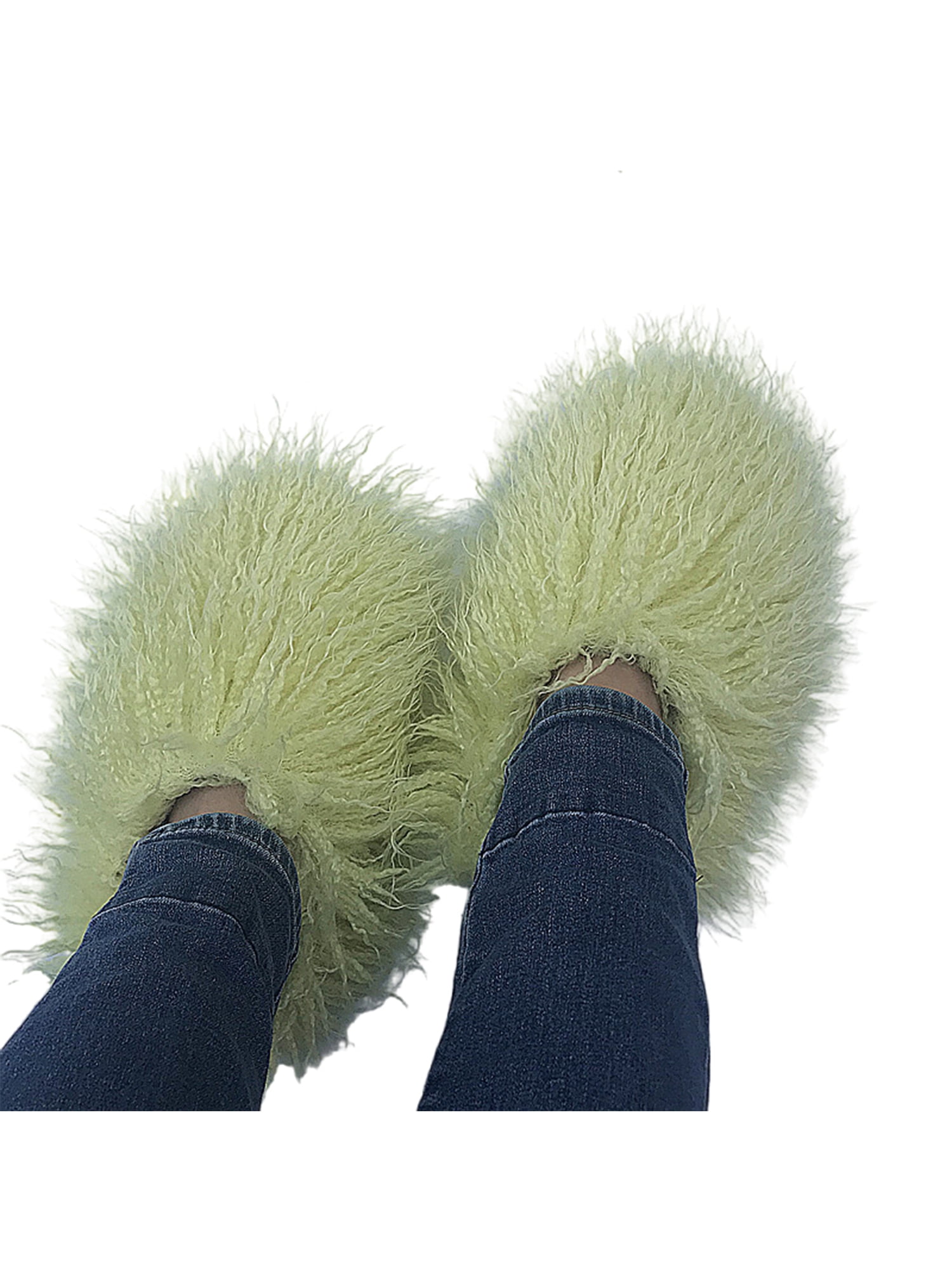 Ferndule Mens Womens Warm Shoes Fluffy Slipper Socks Plush Lined ...