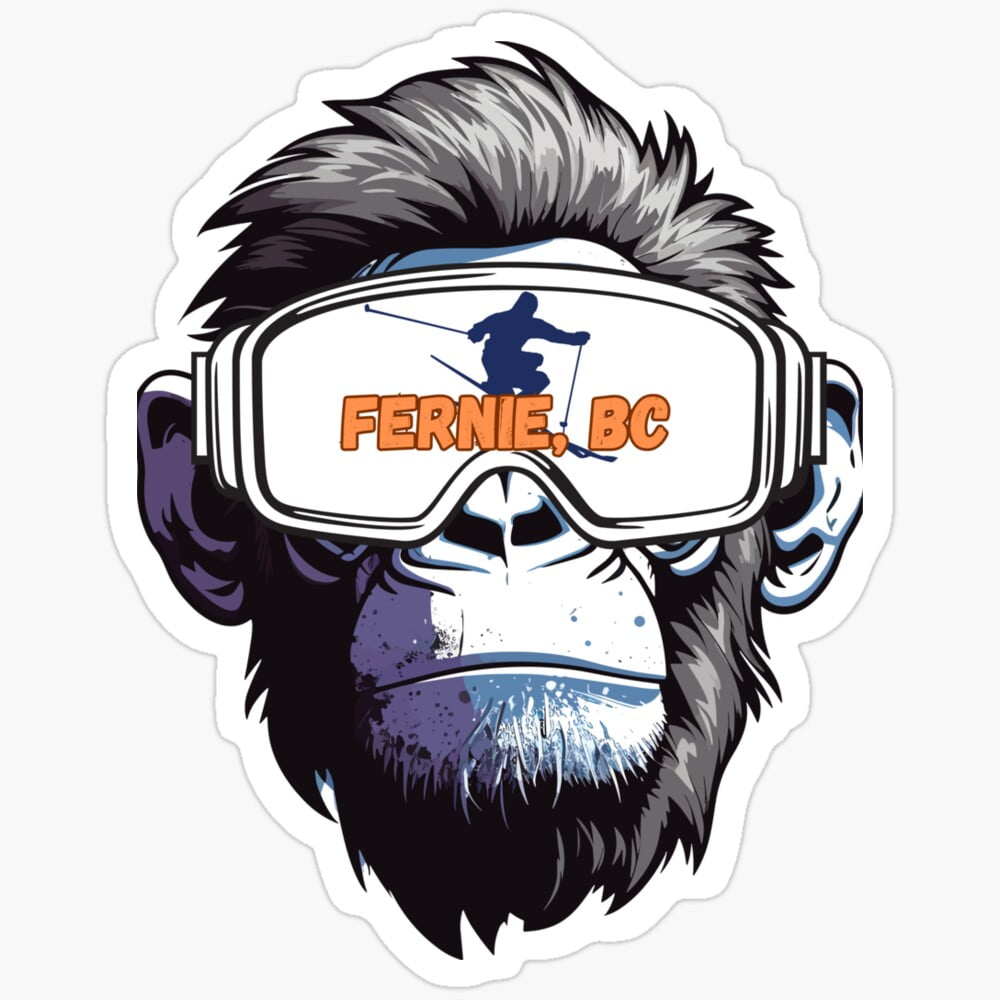 Fernie Ski - British Columbia Sticker Phone Decal Water Bottle Stickers ...