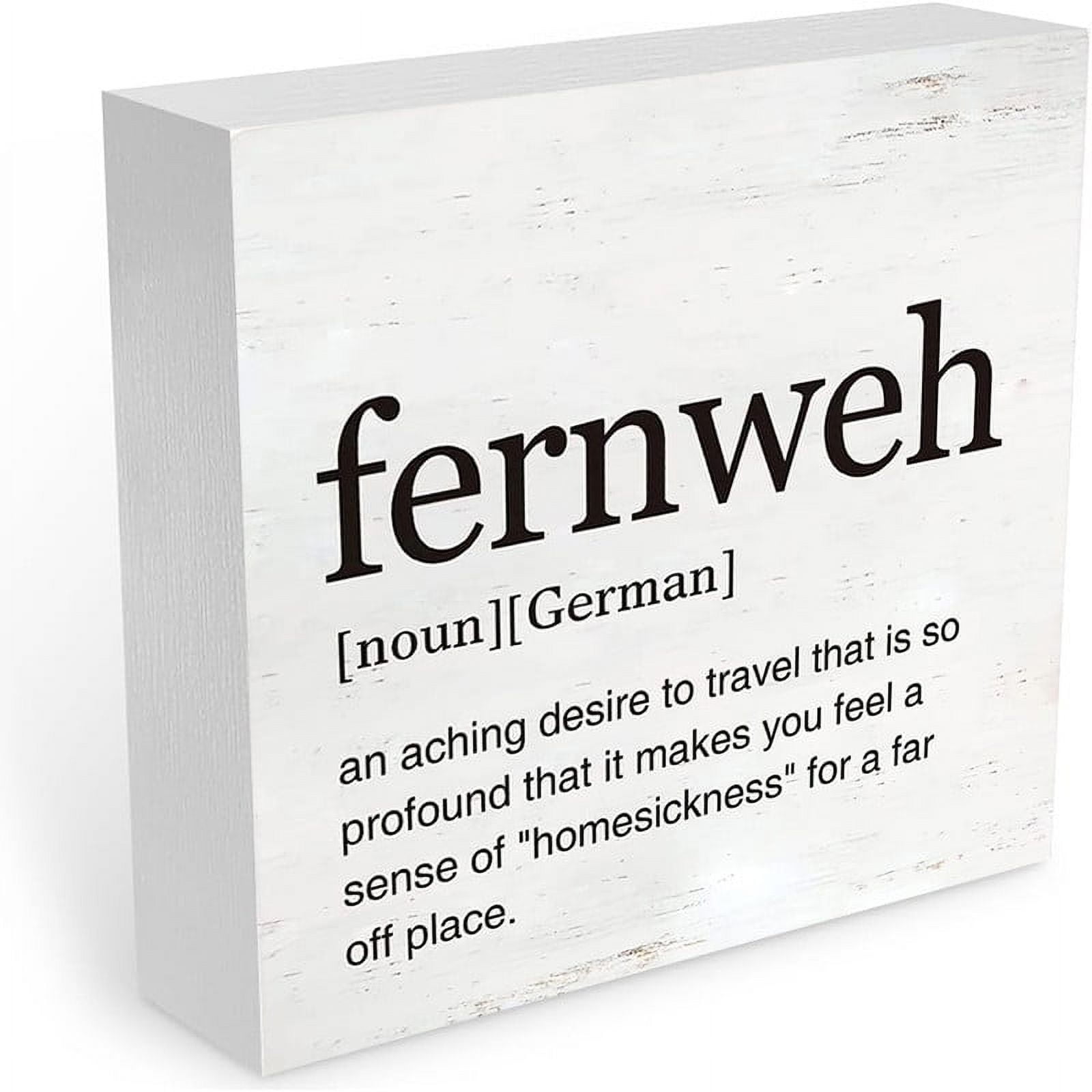 Fernweh Definition Ceramic Table Sign Plaque Home Office Decor Modern ...