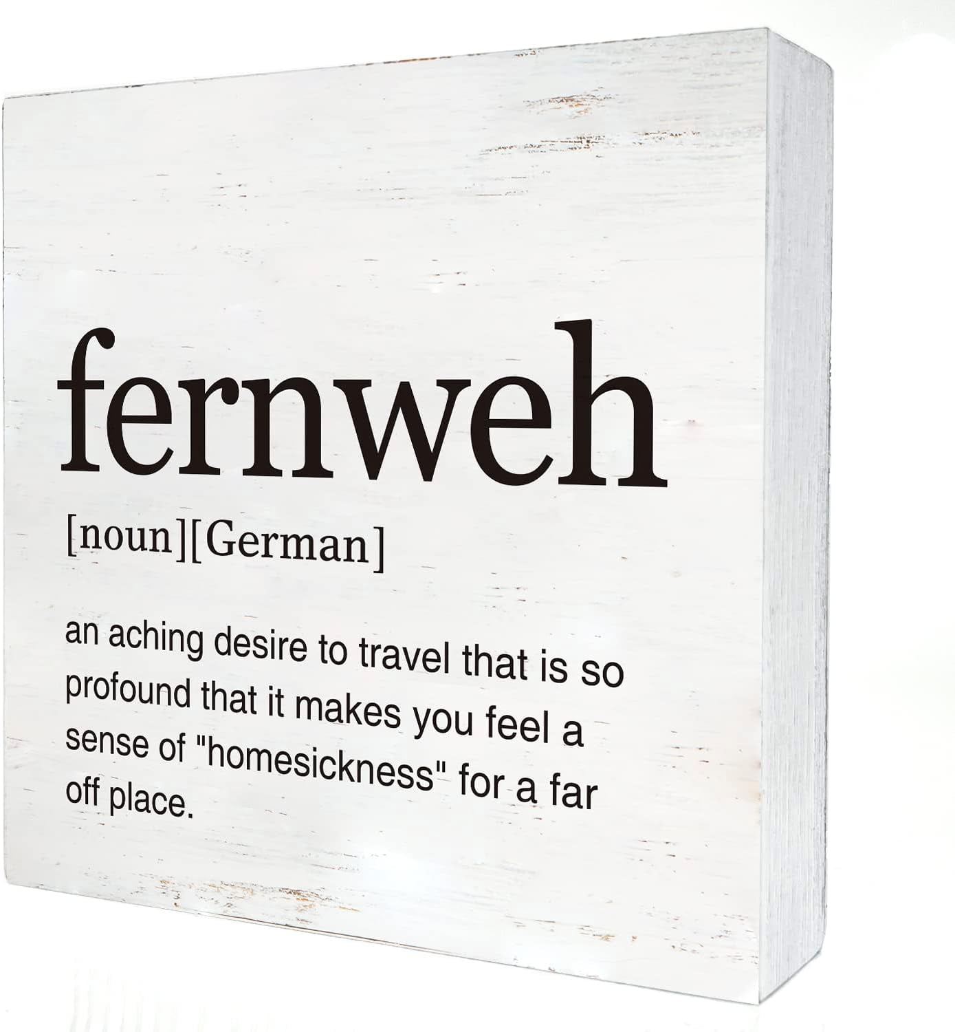 Fernweh Definition Wood Box Sign Home Office Decor Modern Travel Quotes ...