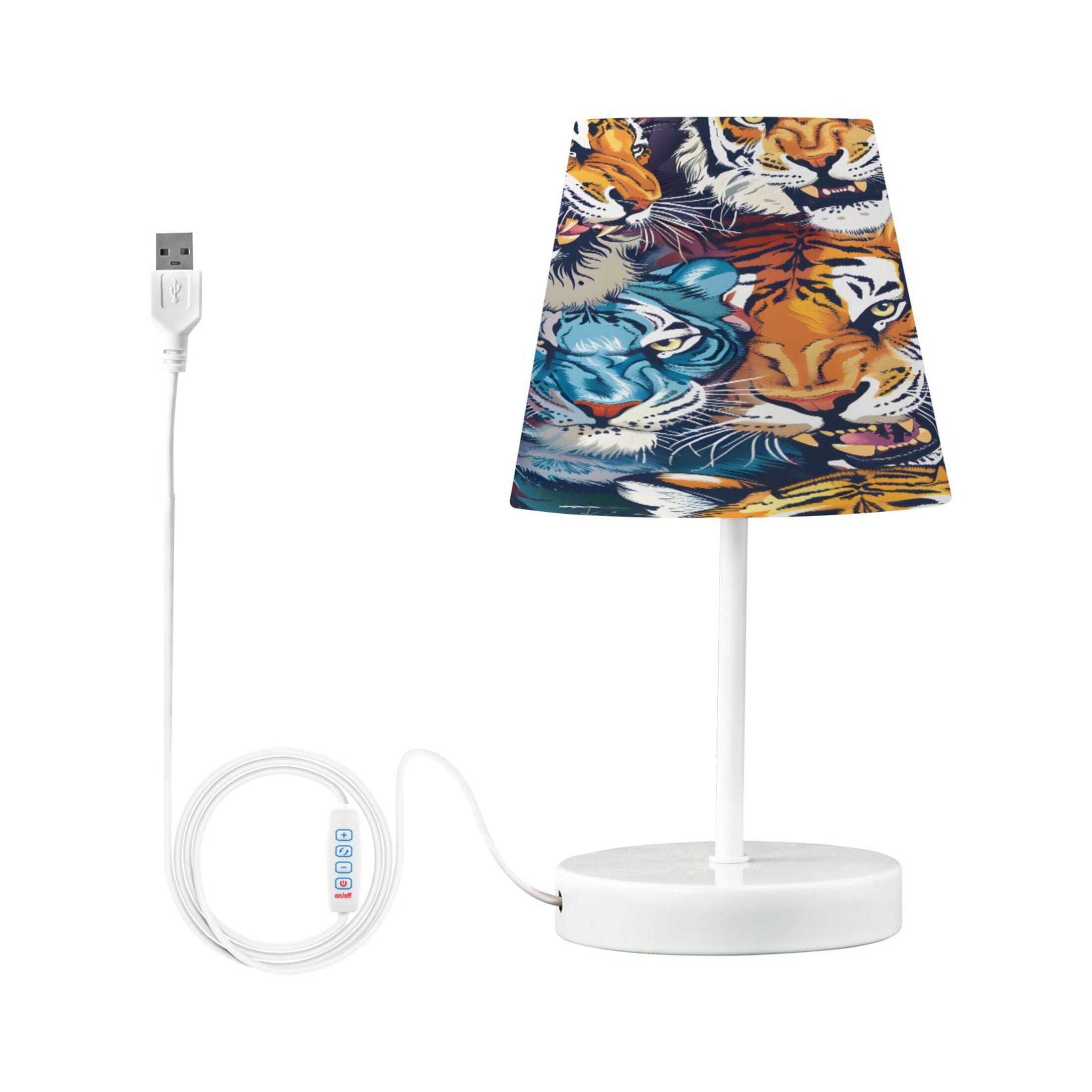 Ferocious Tiger Face Desk Lamp LED Table Nightstand Lamps with 3 Color ...