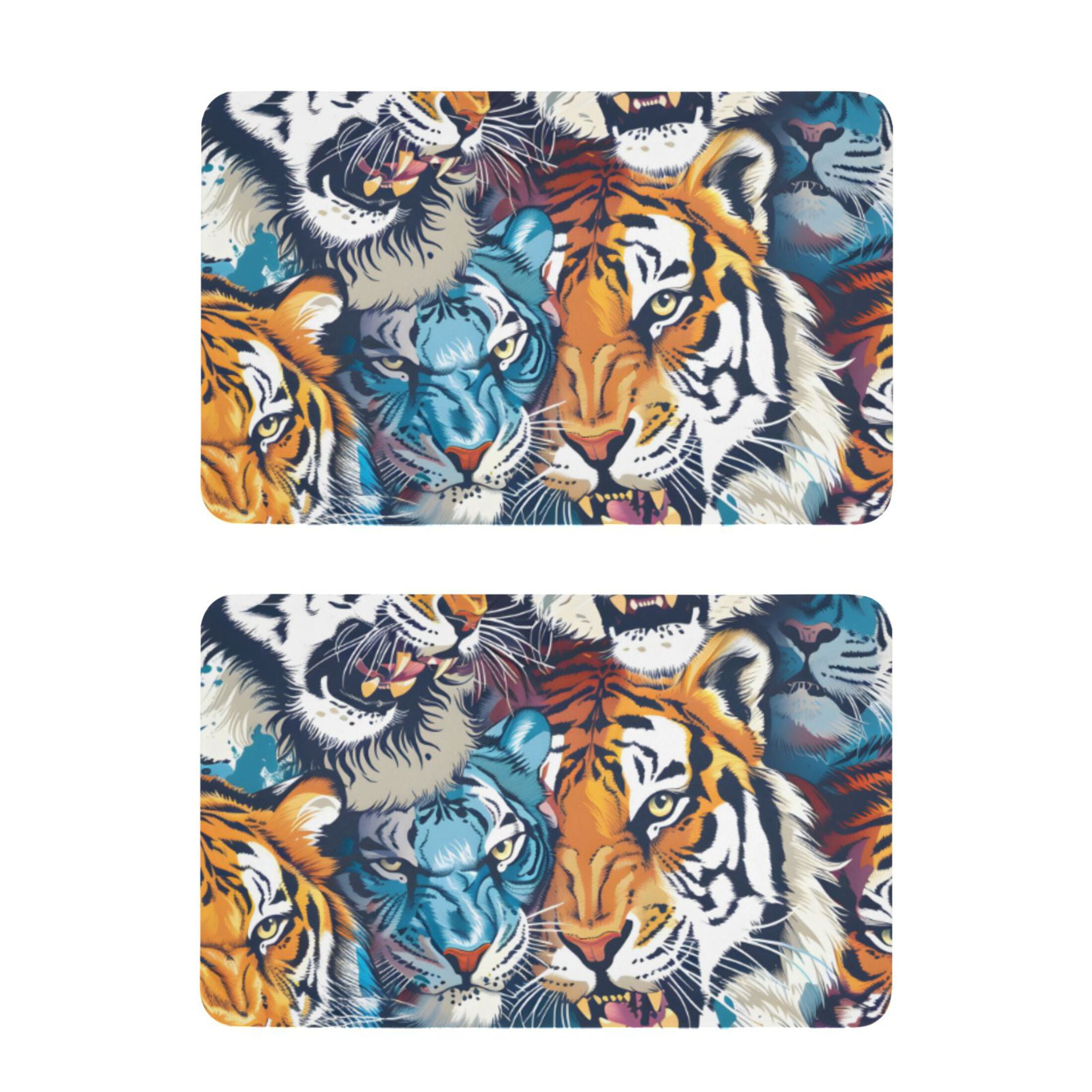 Ferocious Tiger Face Refrigerator Magnet Stickers Square Fridge ...