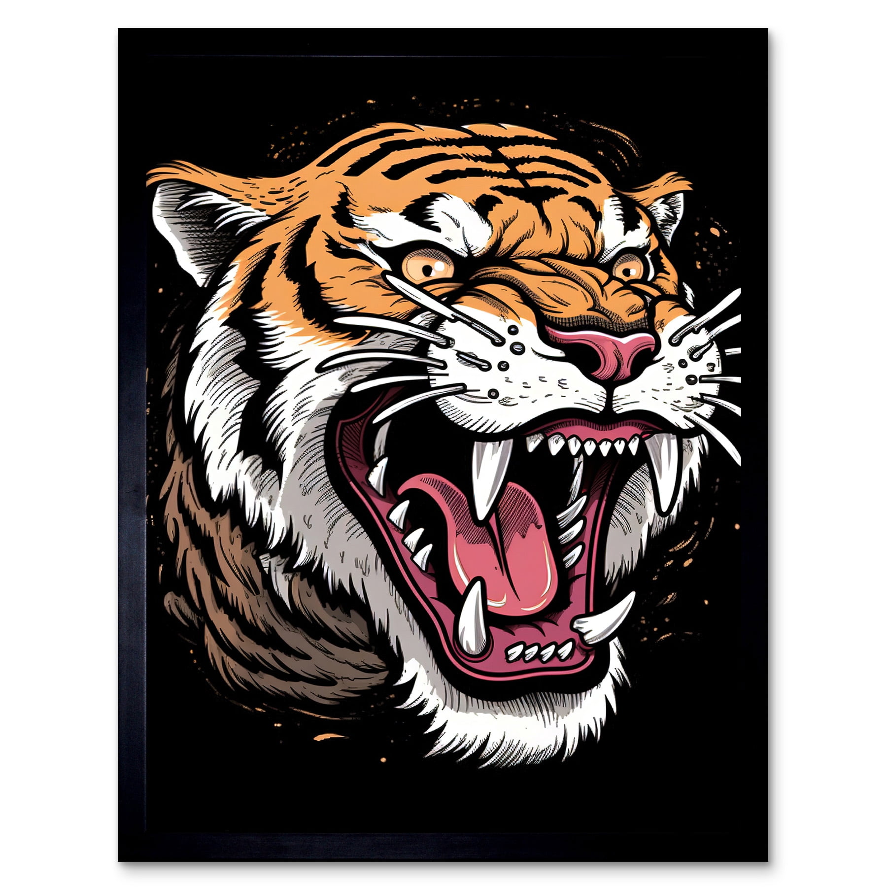 Tiger Face Drawing Tattoo