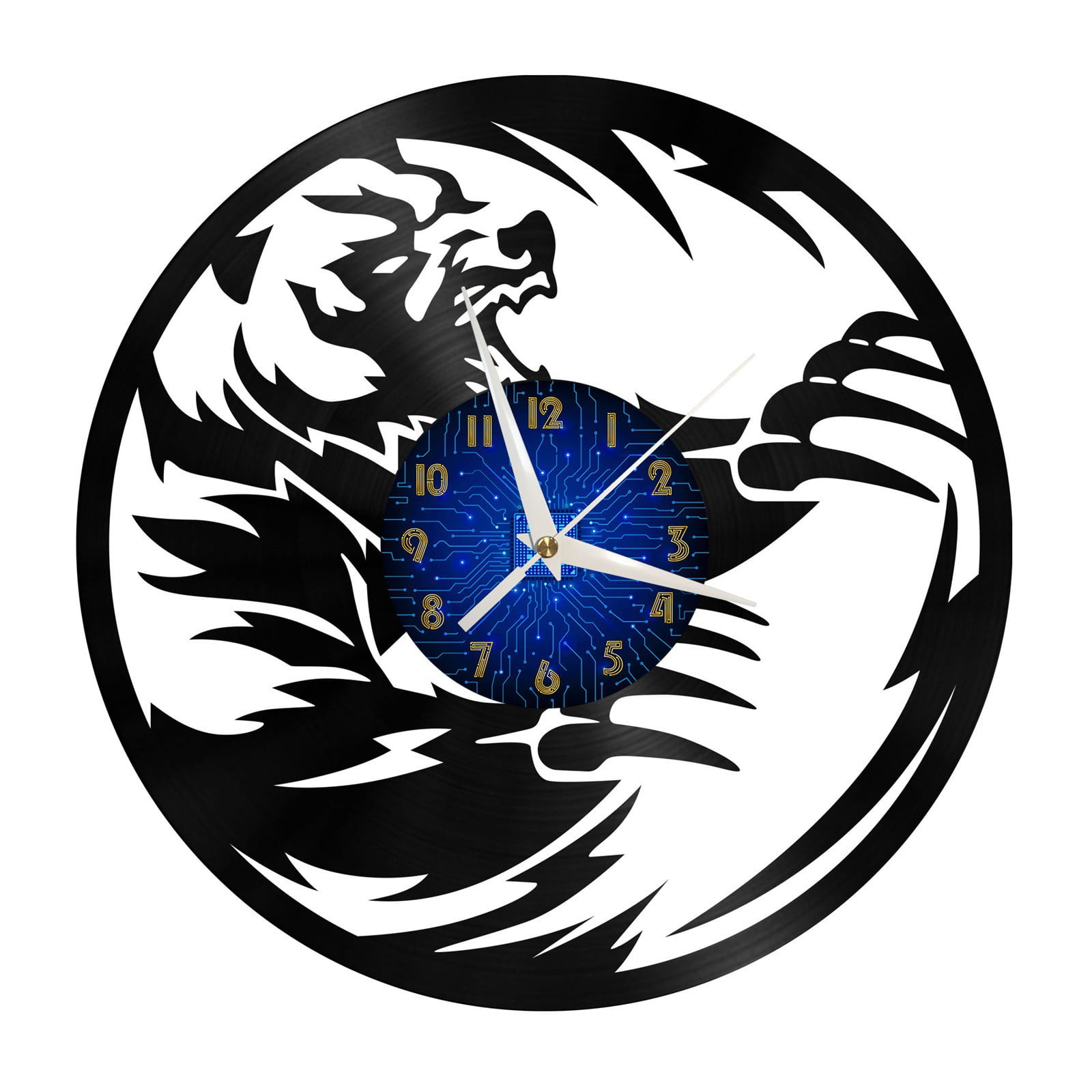 Ferocious giant bear Vinyl Record Wall Clock for Kitchen Wall Decor ...