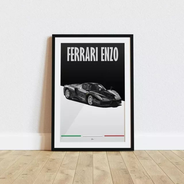 Ferrari Enzo Poster Black 2000S Modern Supercars Wall Art NO FRAMED ...