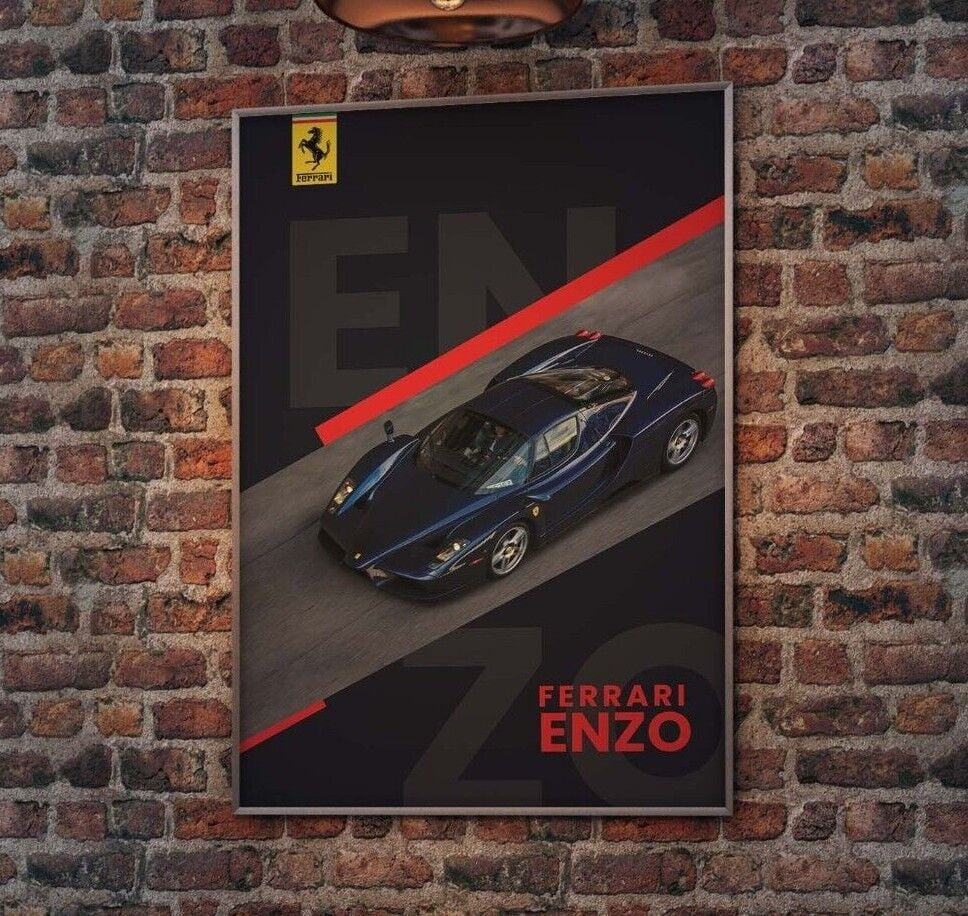Ferrari Enzo Wall Poster 24x36 f50 rwb decor mclaren f1 supercar SF90 ...