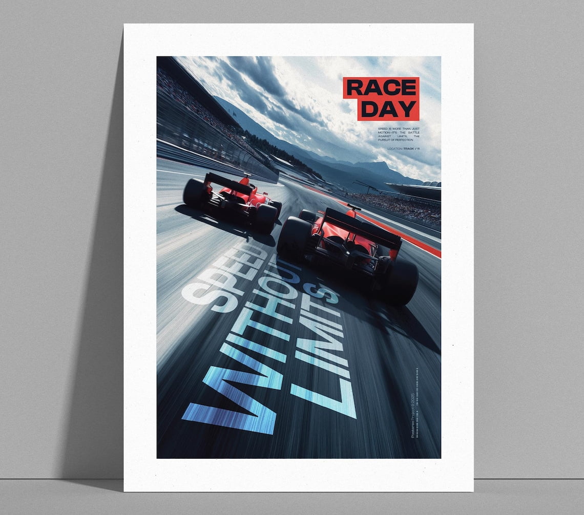 Ferrari F1 Racing Speed Without Limits Print, Race Day Wall Art ...