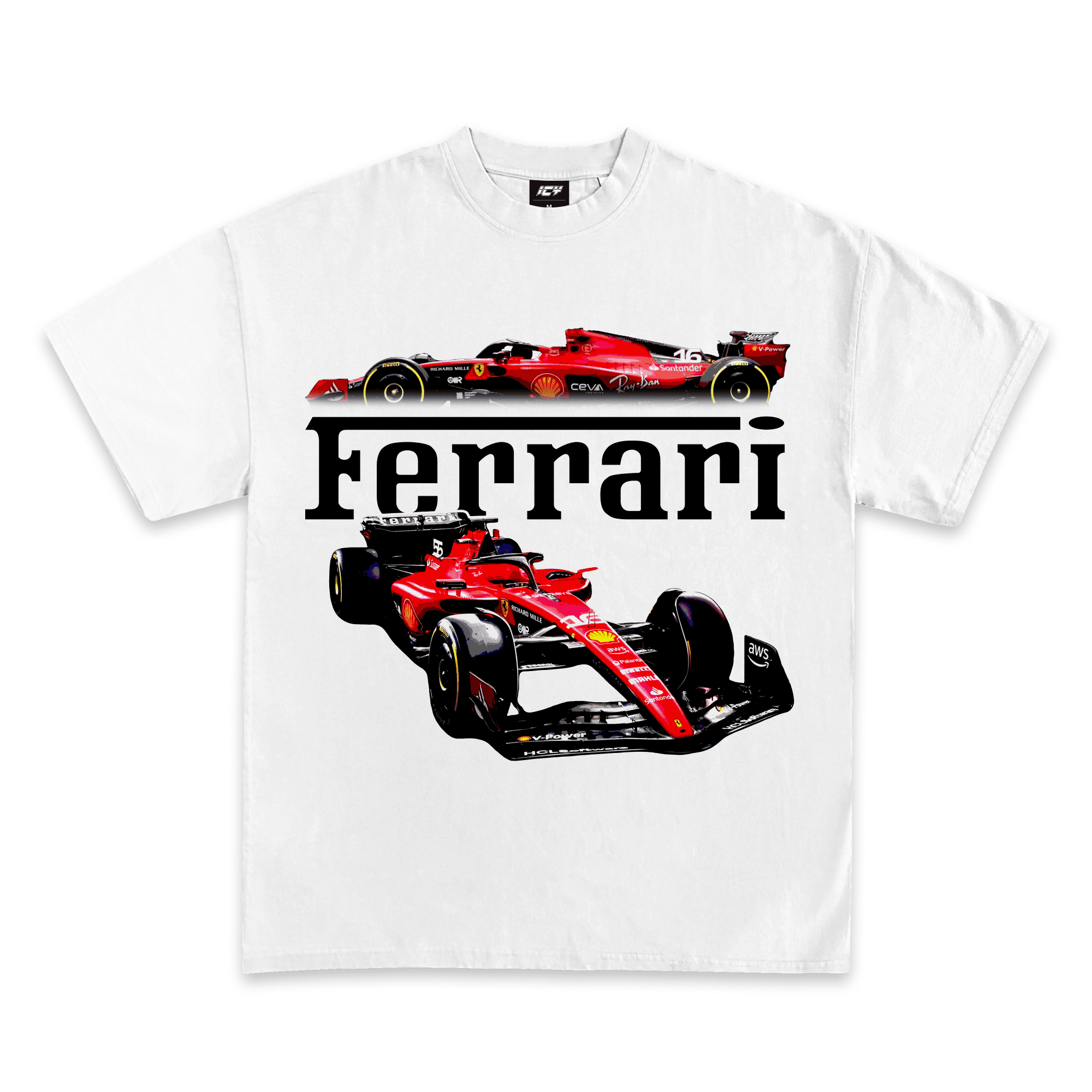 Ferrari F1 Racing T Shirt Tee Unisex, Color: Ash Grey, Size: S ...