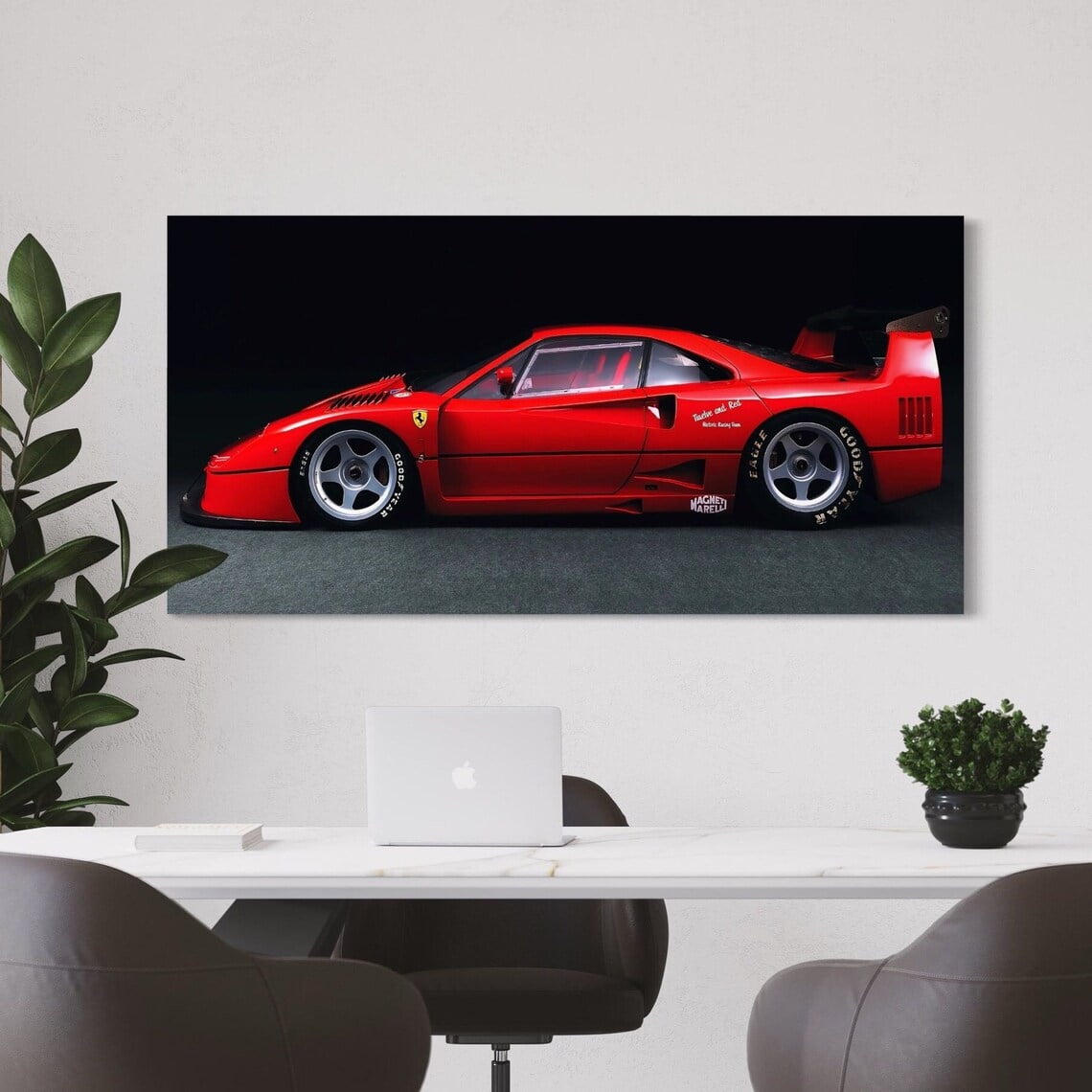 Ferrari F40 Canvas Wall Art | Classic Ferrari Sports Car Poster Print ...