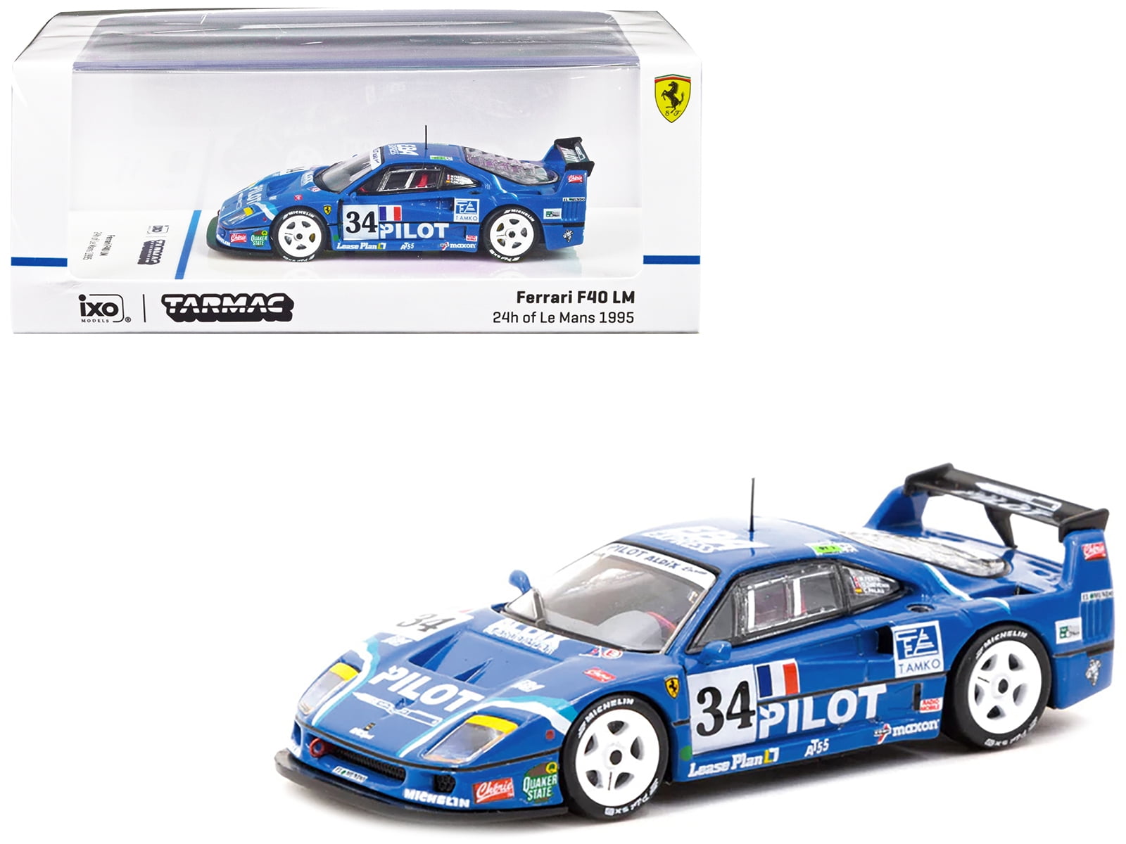 Ferrari F40 LM #34 "24 Hours of Le Mans" (1995) "Hobby64" Series 1/64 Diecast Model Car by ...
