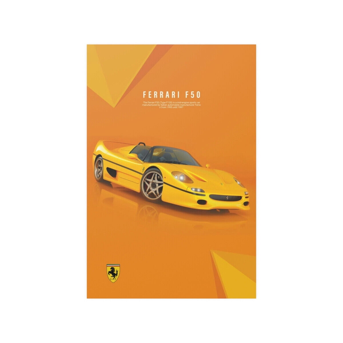 Ferrari F50 Wall Poster 24x36 F50 rwb decor mclaren f1supercar ...