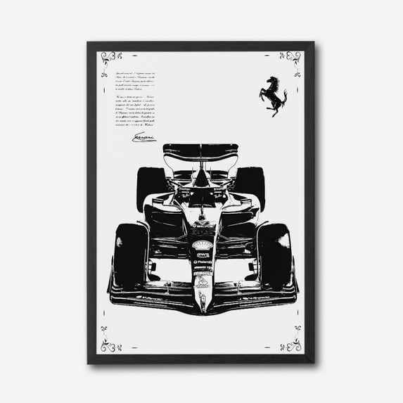 Ferrari Formula 1 Monochrome Canvas Wall Art – Modern Racing Car Decor ...