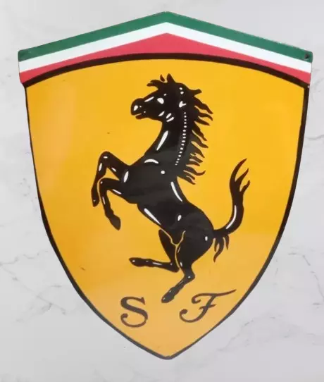 Ferrari Logo Porcelain Enamel Heavy Metal Sign 28 x 22 Inches Single ...