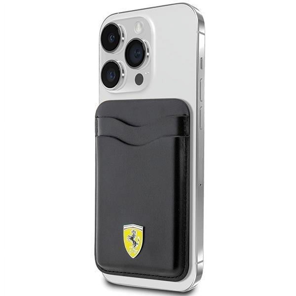 Ferrari Magnetic Card Slot Holder with MagSafe Wallet Leather Black ...