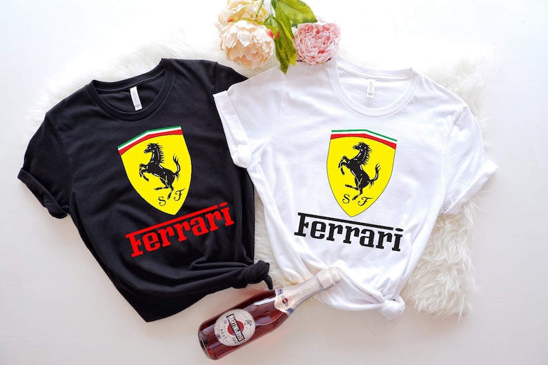 Ferrari Racing Cotton Crew Neck Tee, Formula One Motorsport Design ...