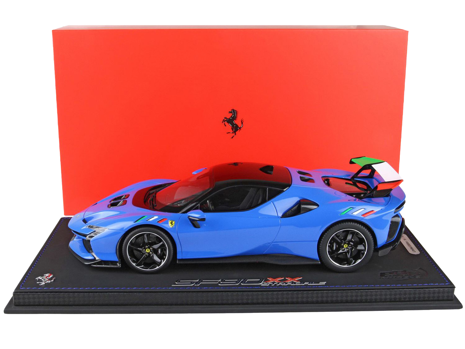 Ferrari SF90 XX Stradale France Blue with Black Top with DISPLAY CASE ...
